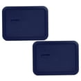 Pyrex Replacement Lids 7210-PC, Blue, 3-Cup Rectangle, 2-Pack, Freezer ...