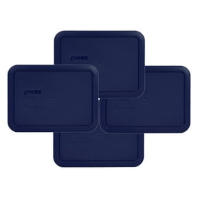 Pyrex 7402-PC 2-Pack Blue Round Plastic Replacement Lid Cover for 7-Cup ...