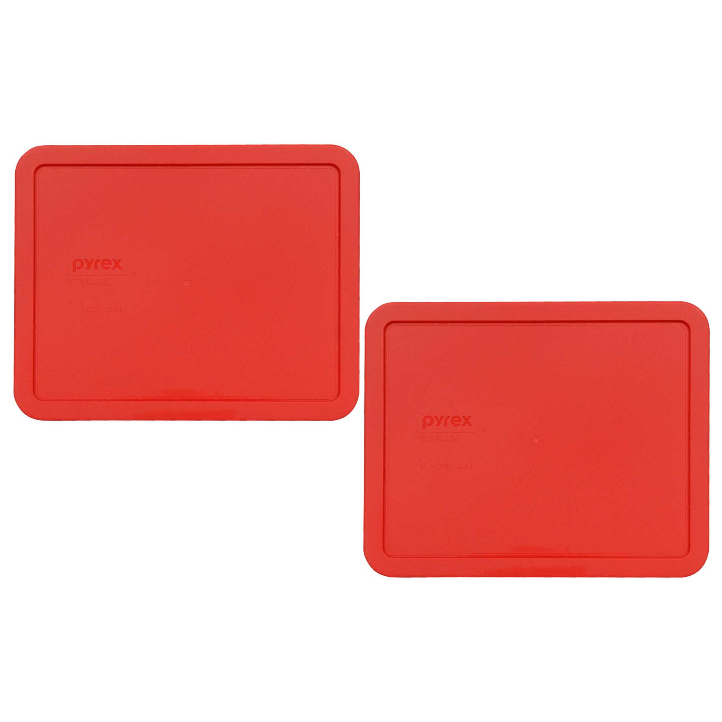 Pyrex 7212-PC 11-Cup Red Rectangle Replacement Lid (2-Pack) for Storage ...