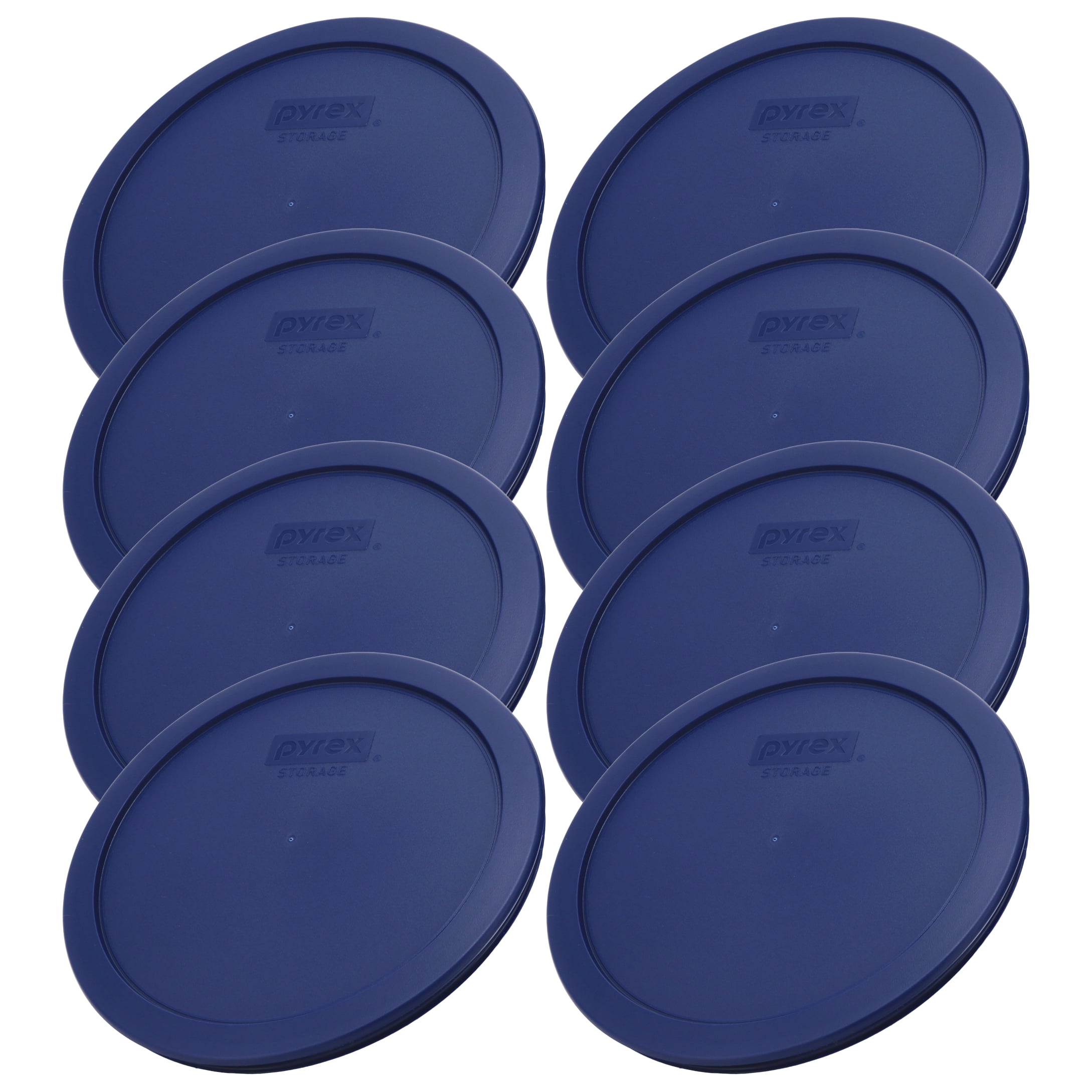 Pyrex 7402-PC Replacement Lid, Blue Round Plastic Cover, 8-Pack, for 6 ...