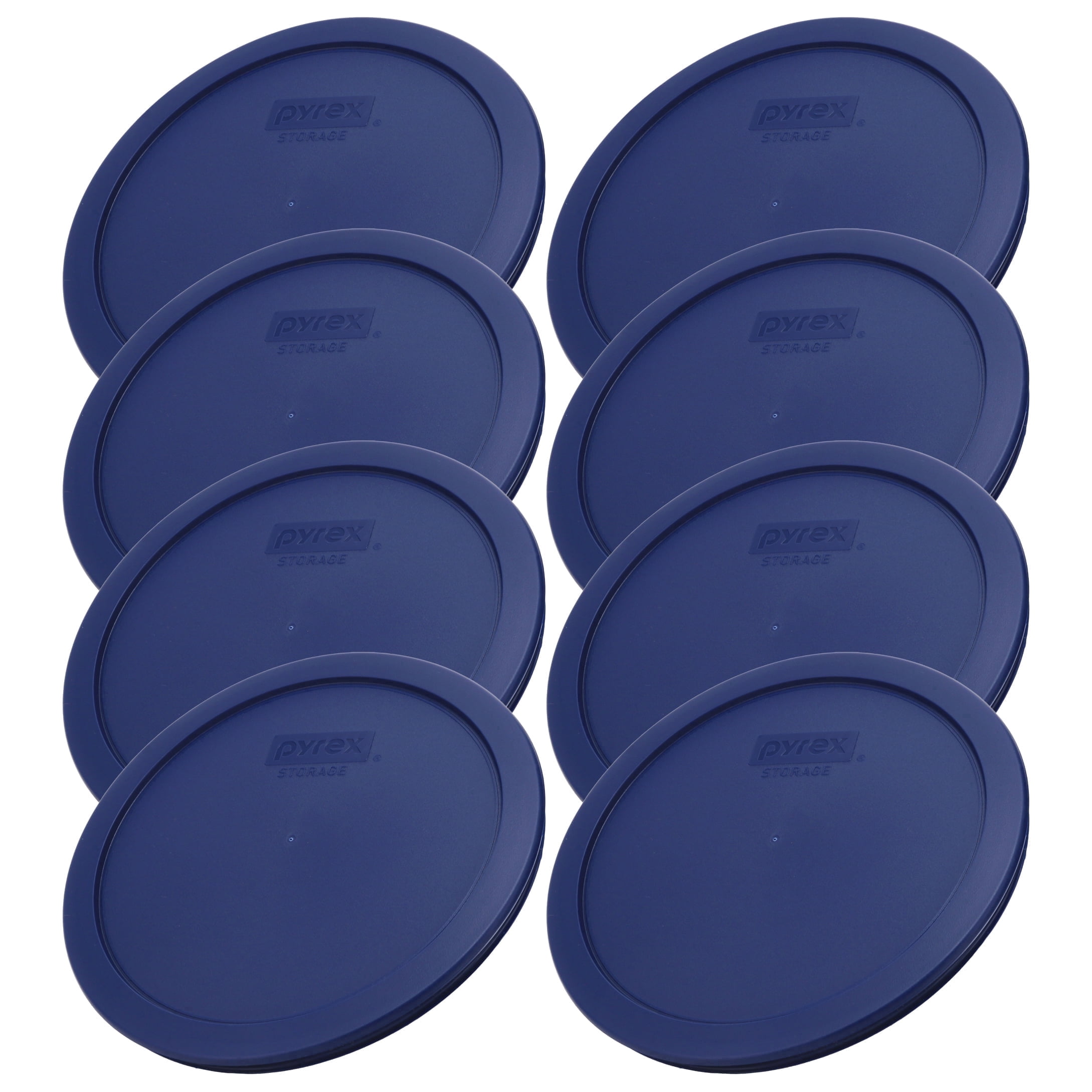Pyrex 7402-PC Replacement Lid, Blue Round Plastic Cover, 8-Pack, for 6 ...