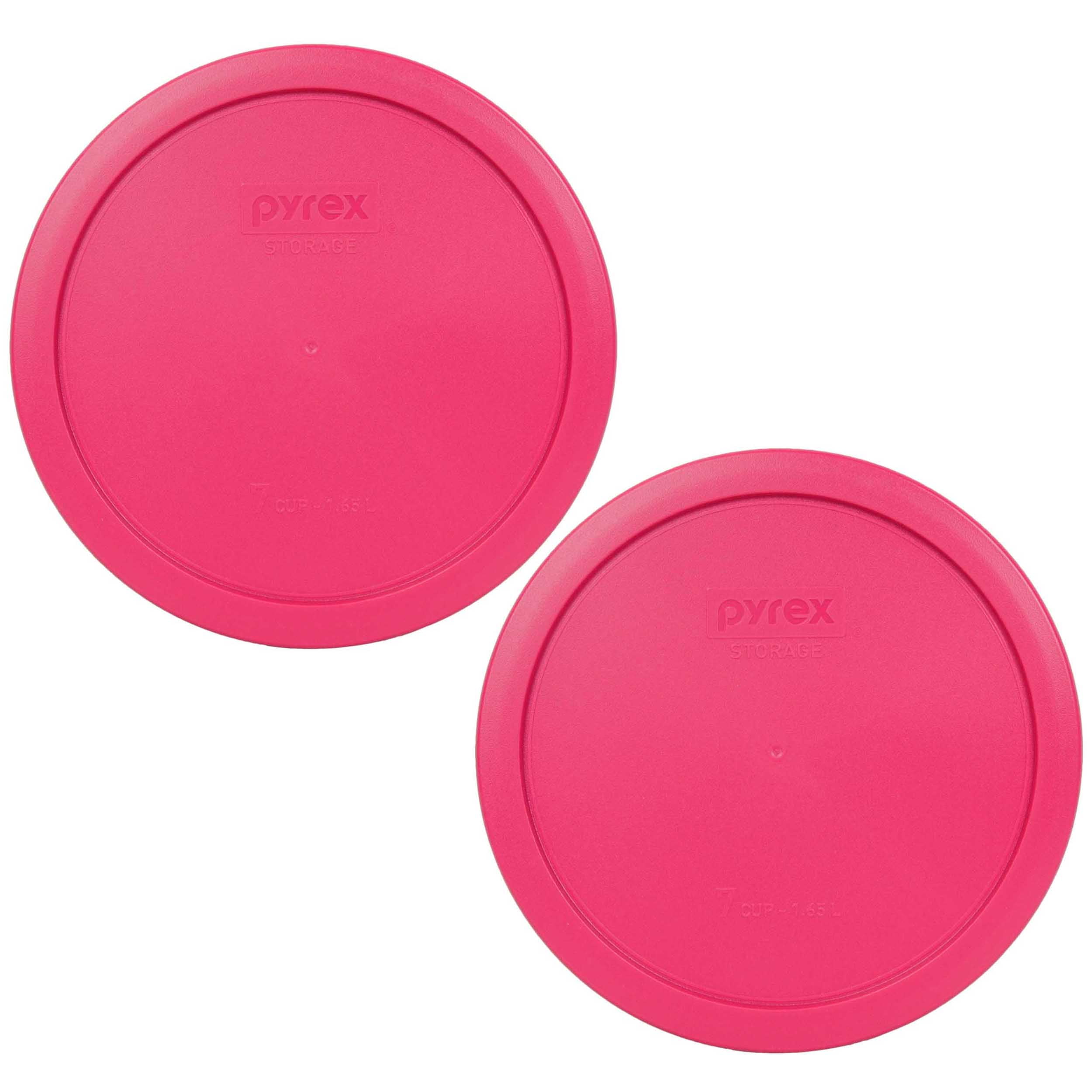 Pyrex Replacement Lid 7402-PC Fuchsia Round Cover 2-Pack for 7-Cup Bowl ...