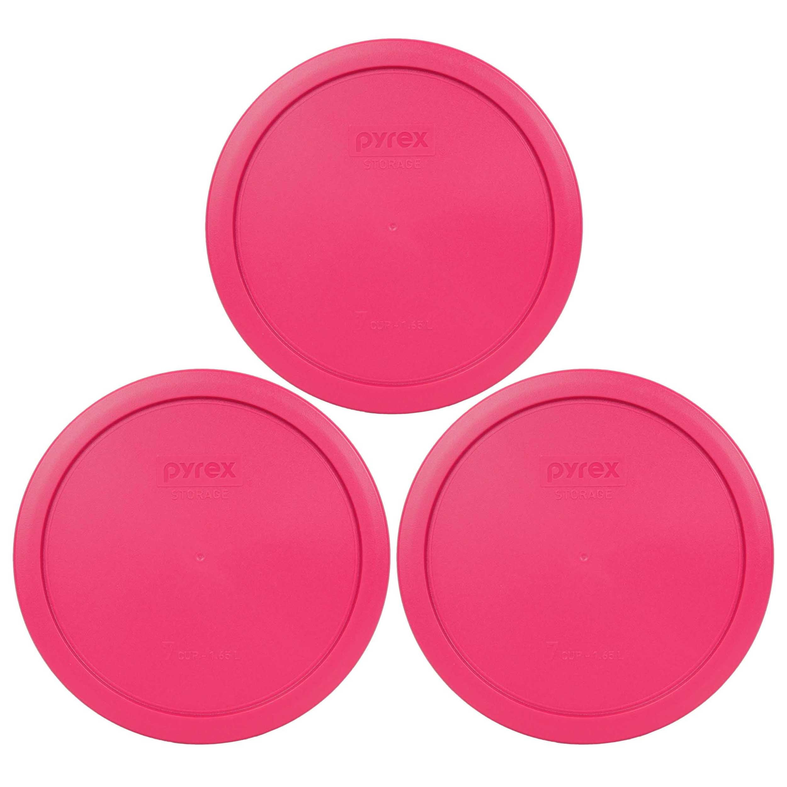 Pyrex Replacement Lid 7402-PC Fuchsia Round Plastic Covers 3-Pack for 7 ...