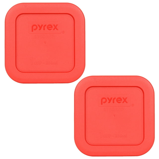 Pyrex Replacement Lid 8701-PC Red Plastic Cover 2-Pack for Pyrex 1 Cup ...