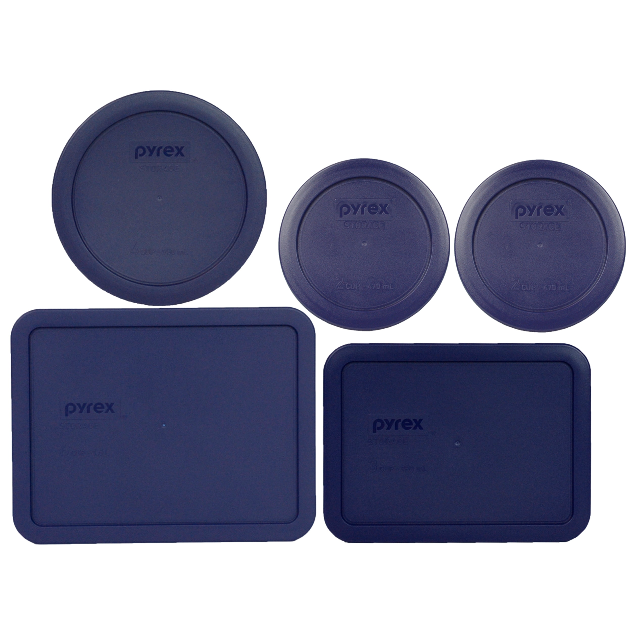 Pyrex Replacement Lids (2) 7200-PC 2 Cup, (1) 7201-PC 4 Cup, (1) 7210 ...