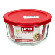Pyrex 6 Piece Rectangular Storage Value Pack with Red Plastic Covers ...