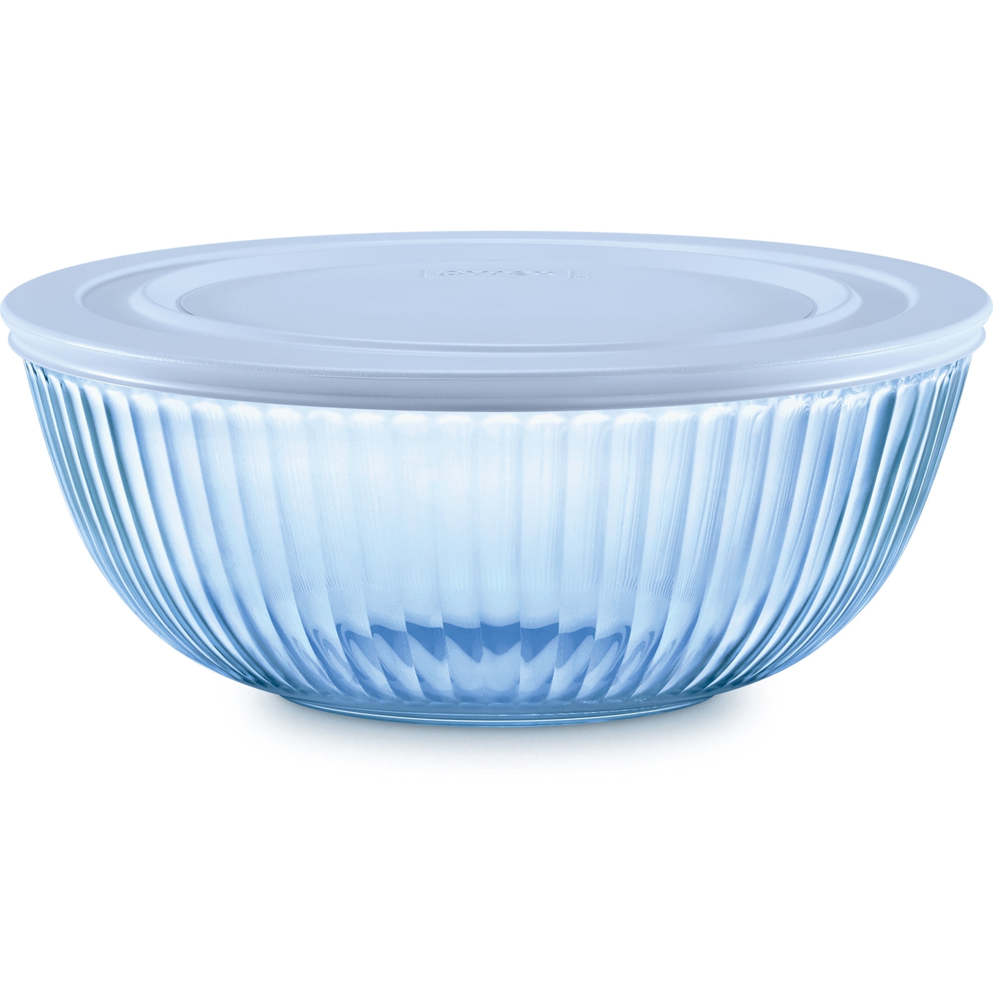 Large Pyrex 4.5qt Tinted Glass Mixing Bowl, Blue, Food Prep & Microwave ...