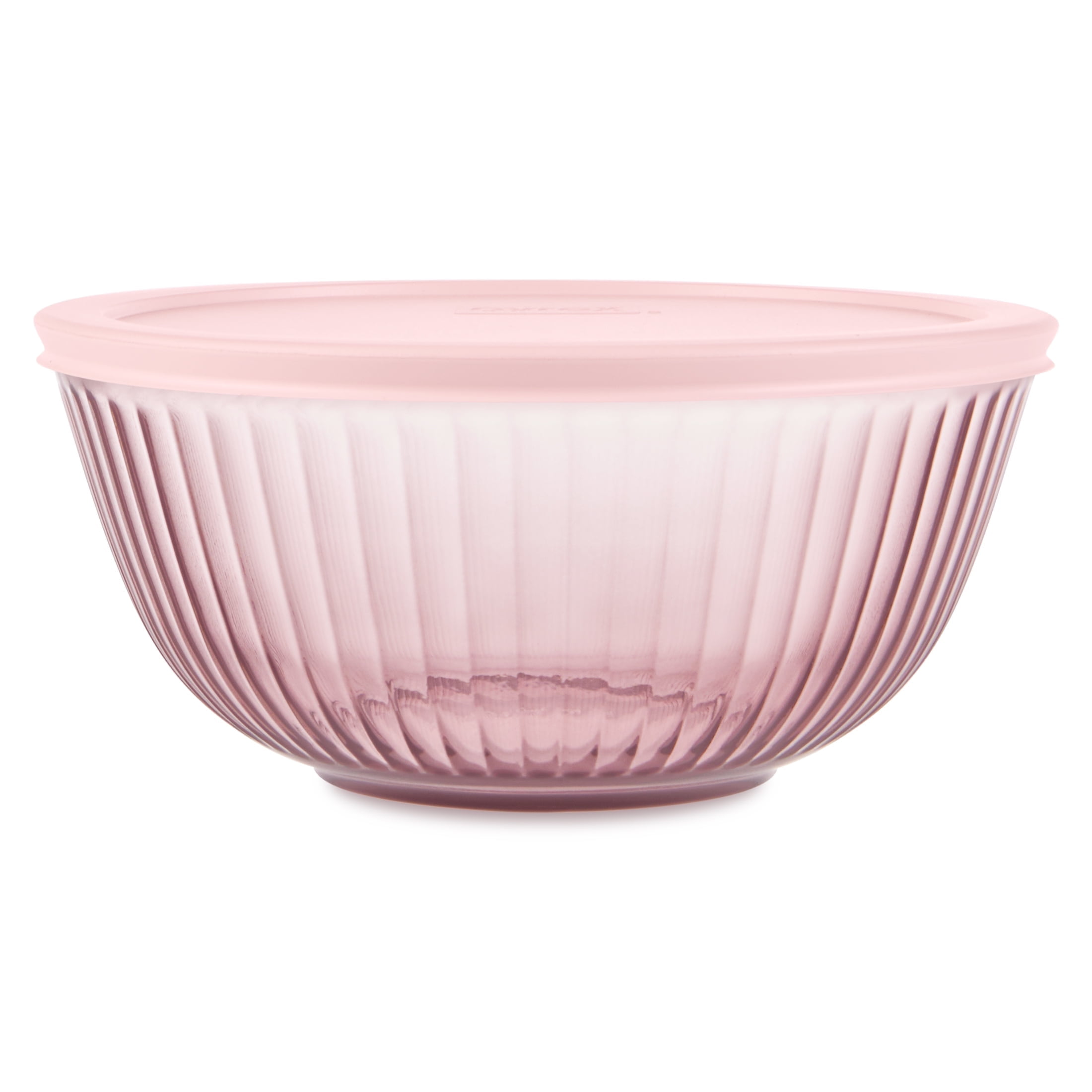 Pyrex® Sculpted Tinted Glass 2.3QT Mixing Bowl with Lid, Pink - Walmart.com
