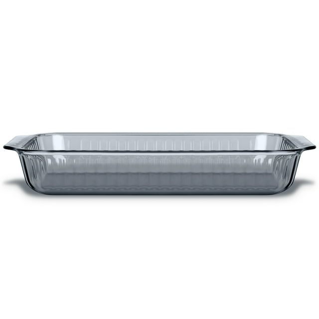 Pyrex Sculpted Tinted Rectangle 9x13 Glass Baking Dish, Smoke - Walmart.com