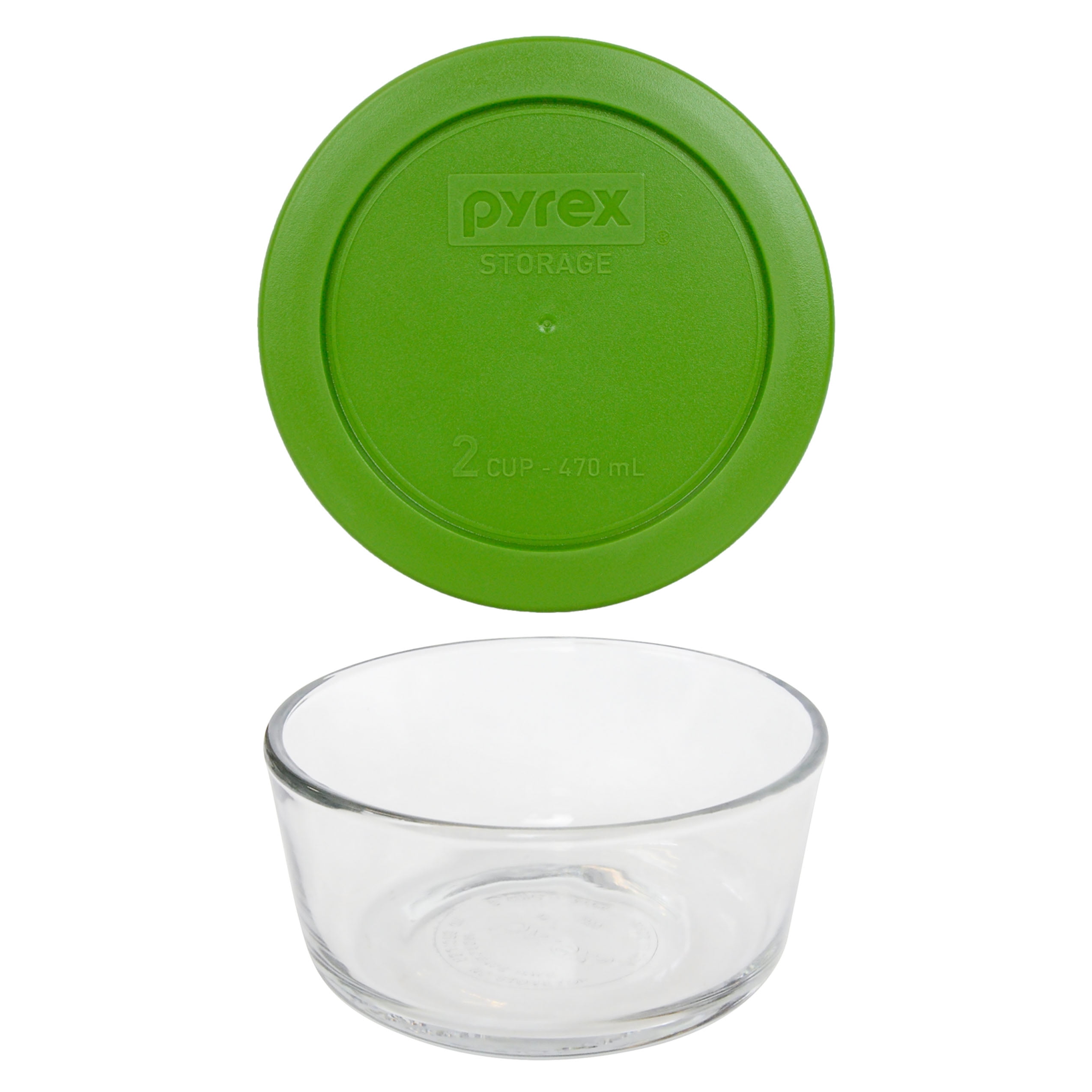 Pyrex Simply Store 7200 2-Cup Glass Storage Bowl with 7200-PC Lawn ...