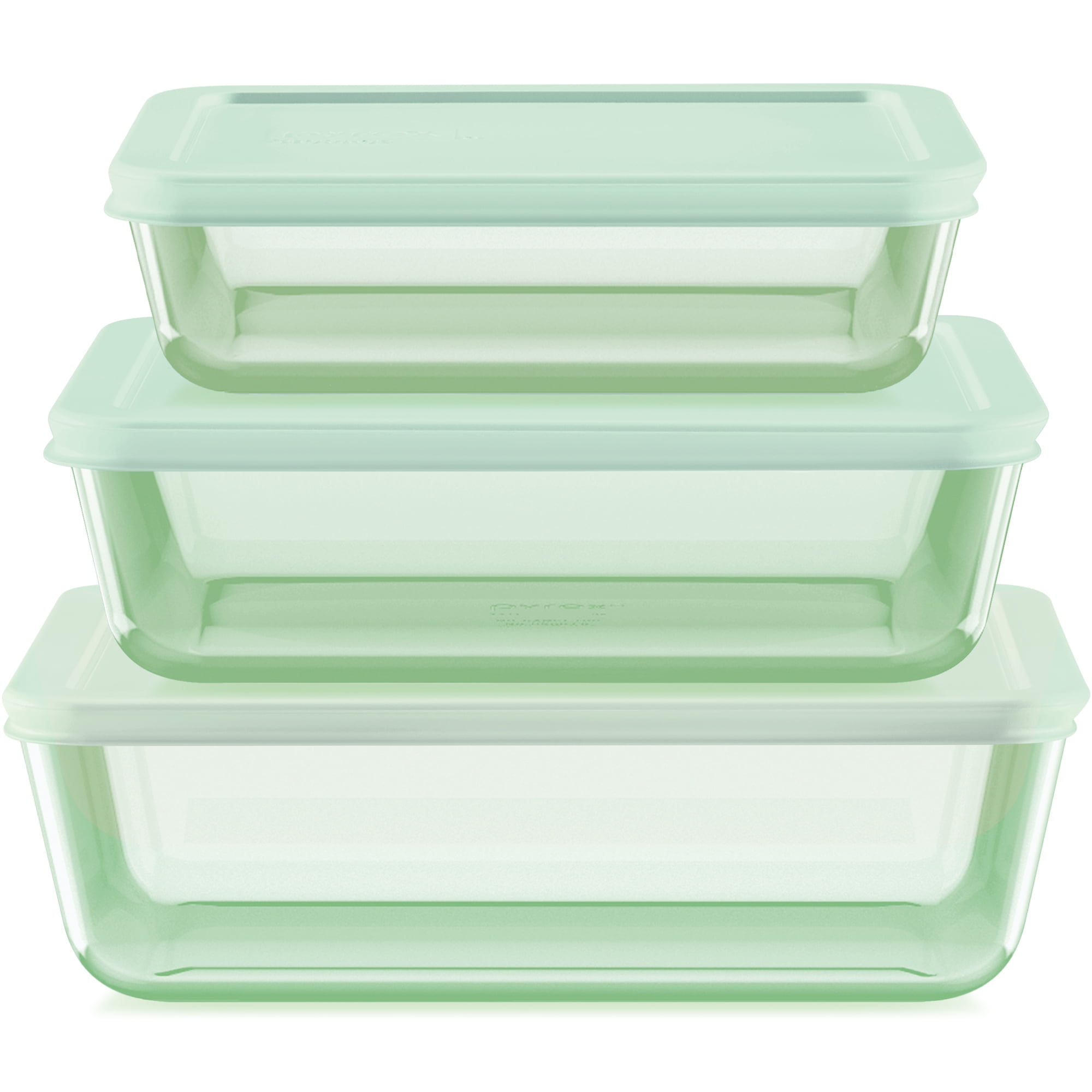 Pyrex Simply Store Tinted 6-piece Rectangular Glass Storage Set ...
