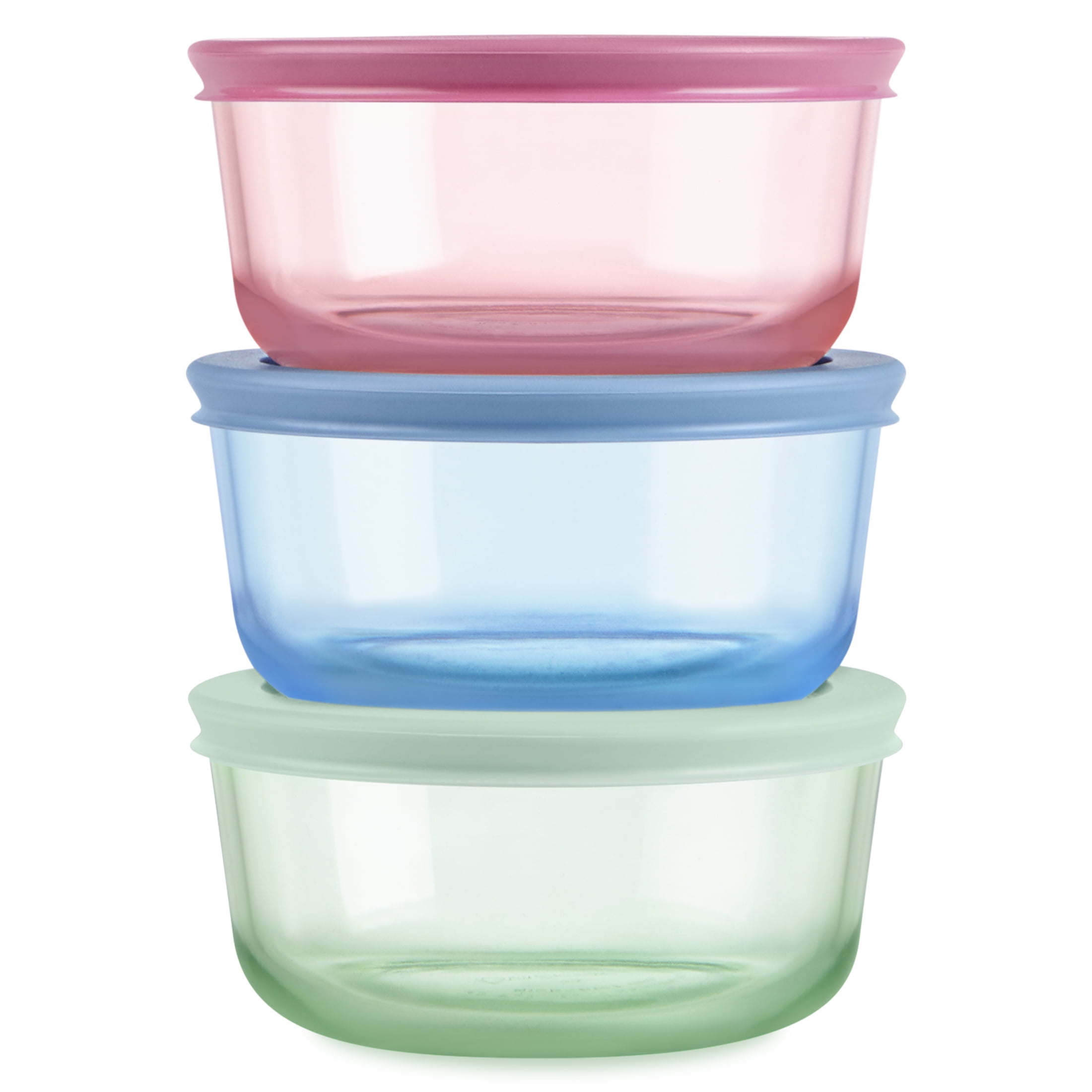 Pyrex Simply Store Tinted Glass 2-cup Round Storage Containers, 6-pc ...