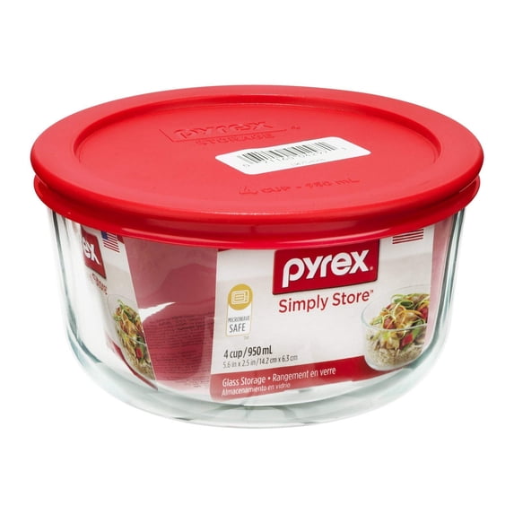 Pyrex Storage 4-Cup Round Dish With Cover (Pack of 60) - Walmart.com