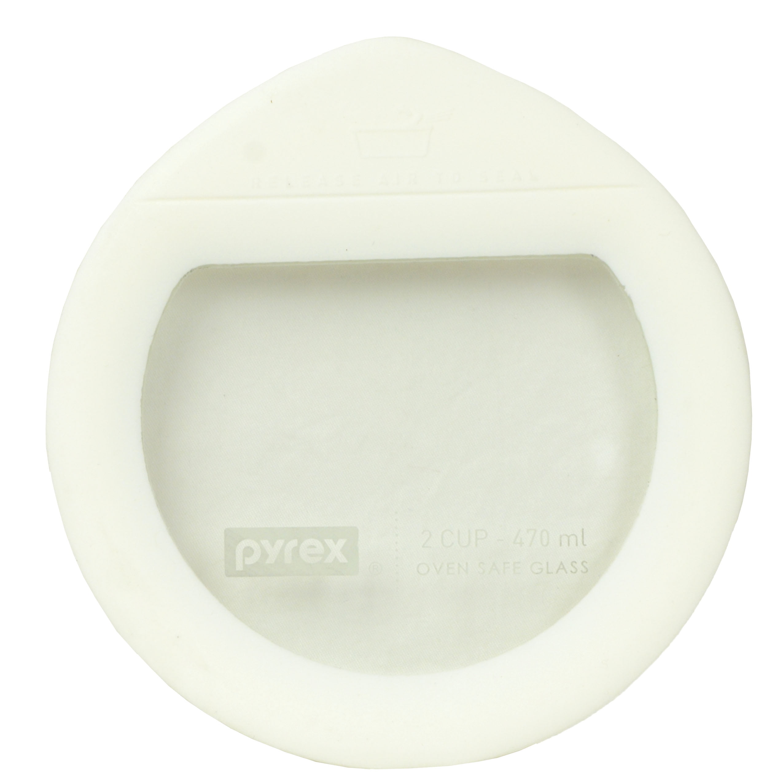 Pyrex Ultimate OV-7200 Round Glass Storage Lid, White Silicone ...