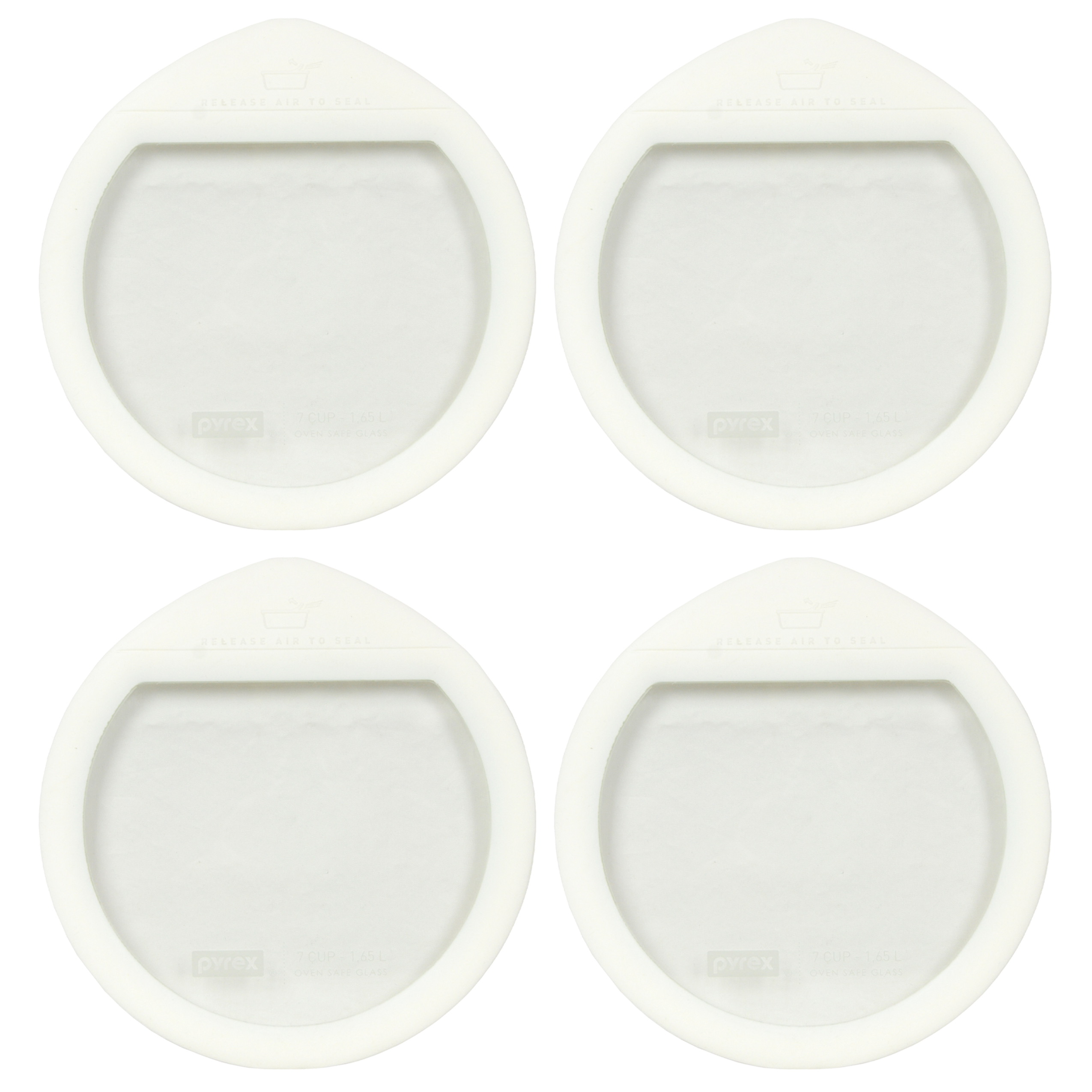 Pyrex OV-7402 Ultimate Round Glass & Silicone Storage Lid (4-Pack ...