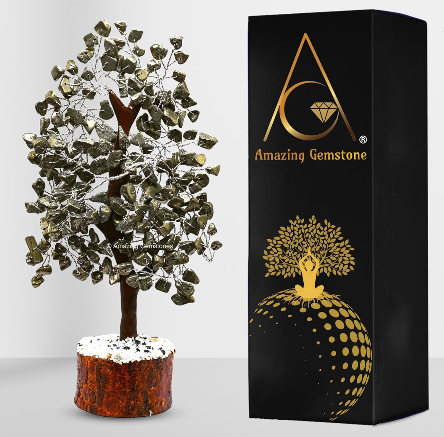 Pyrite Crystal Tree - Healing Crystal Bonsai Tree Room Decor Office ...