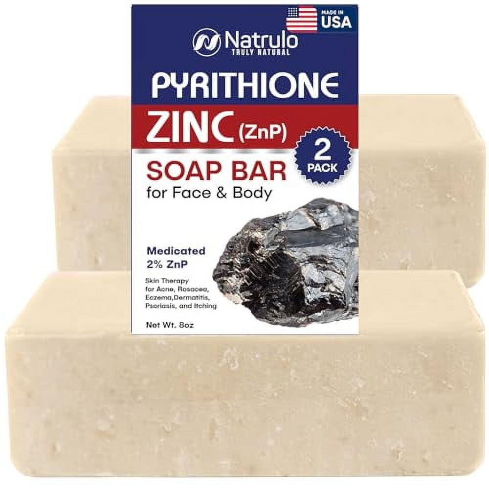 Pyrithione Zinc Soap Bar for Face & Body, 4oz | Cleanser for Acne, Rosacea, Eczema, Dermatitis ...