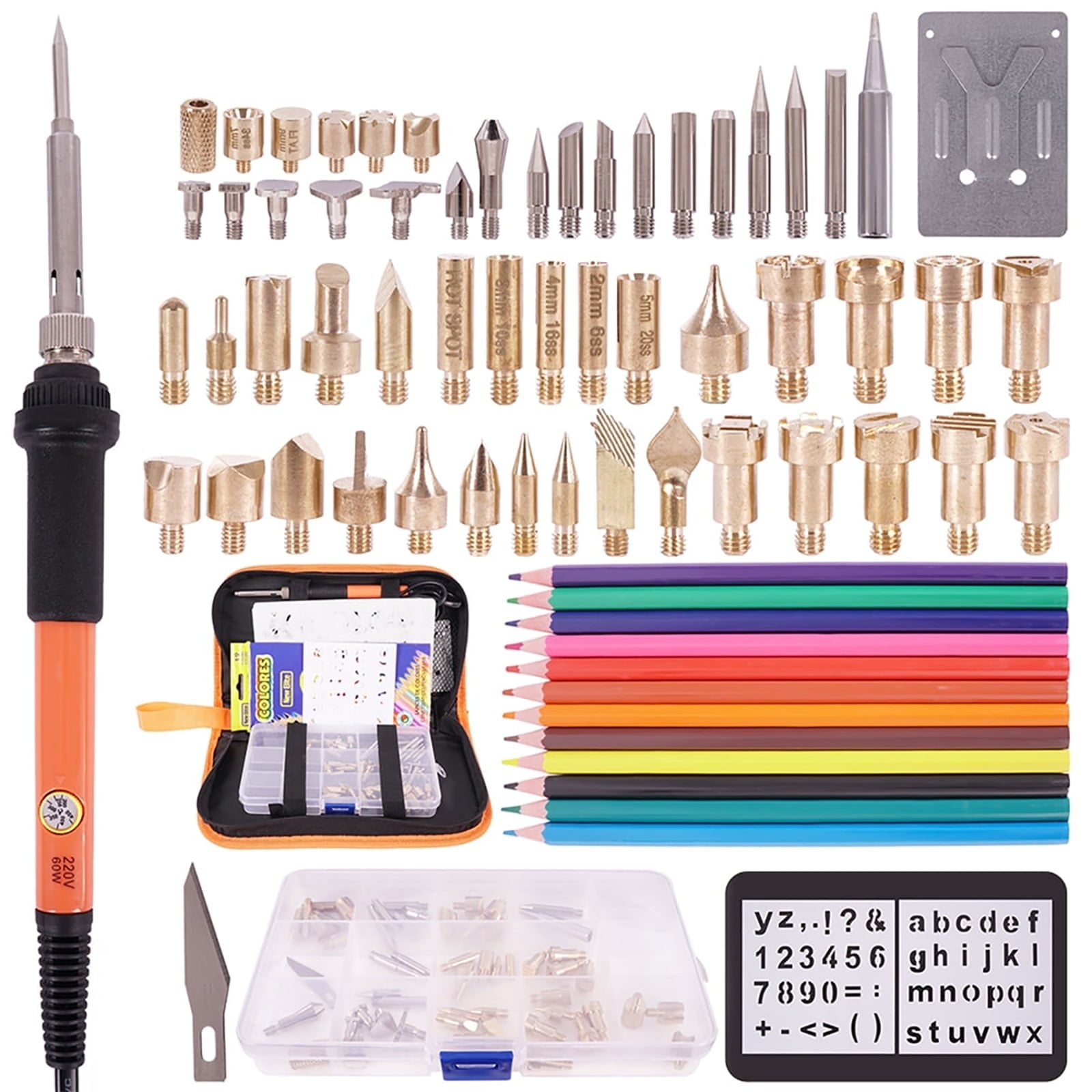 Pyrography Soldering Iron Set 71 Pieces, 71 Pcs Wood Burning Tool Kit ...
