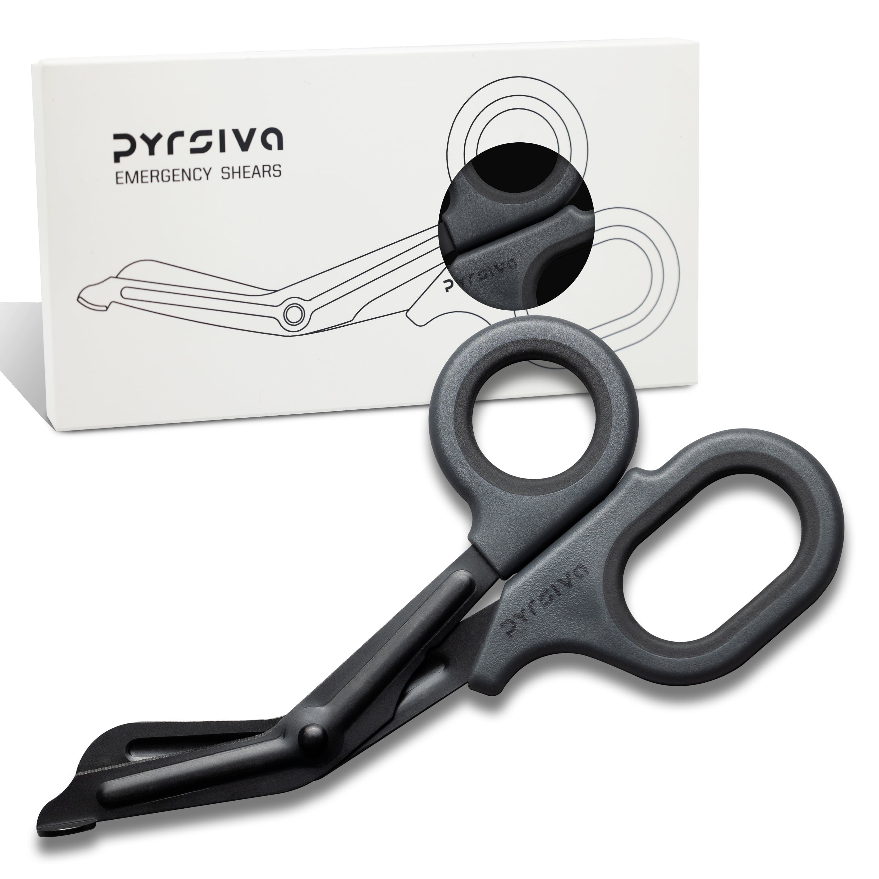 Pyrsiva Trauma Shears - 7.5" Stainless Steel Bandage Scissors with ...