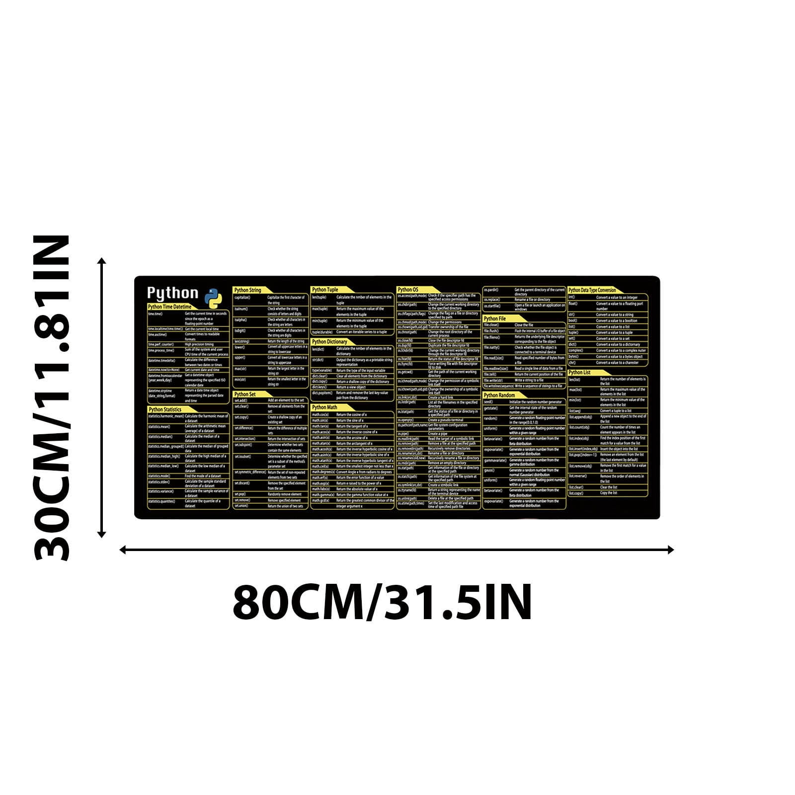 Python Mouse Pad,Python Commands Shortcuts Mouse Pad,Python Cheat Sheet ...