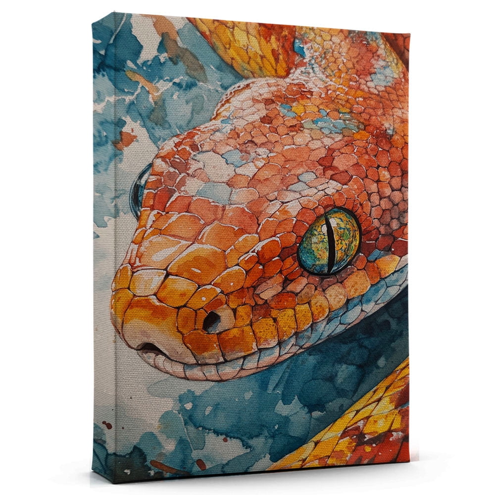 Python Reticulated Canvas Wall Art Decor, Colorful Python Reticulated ...
