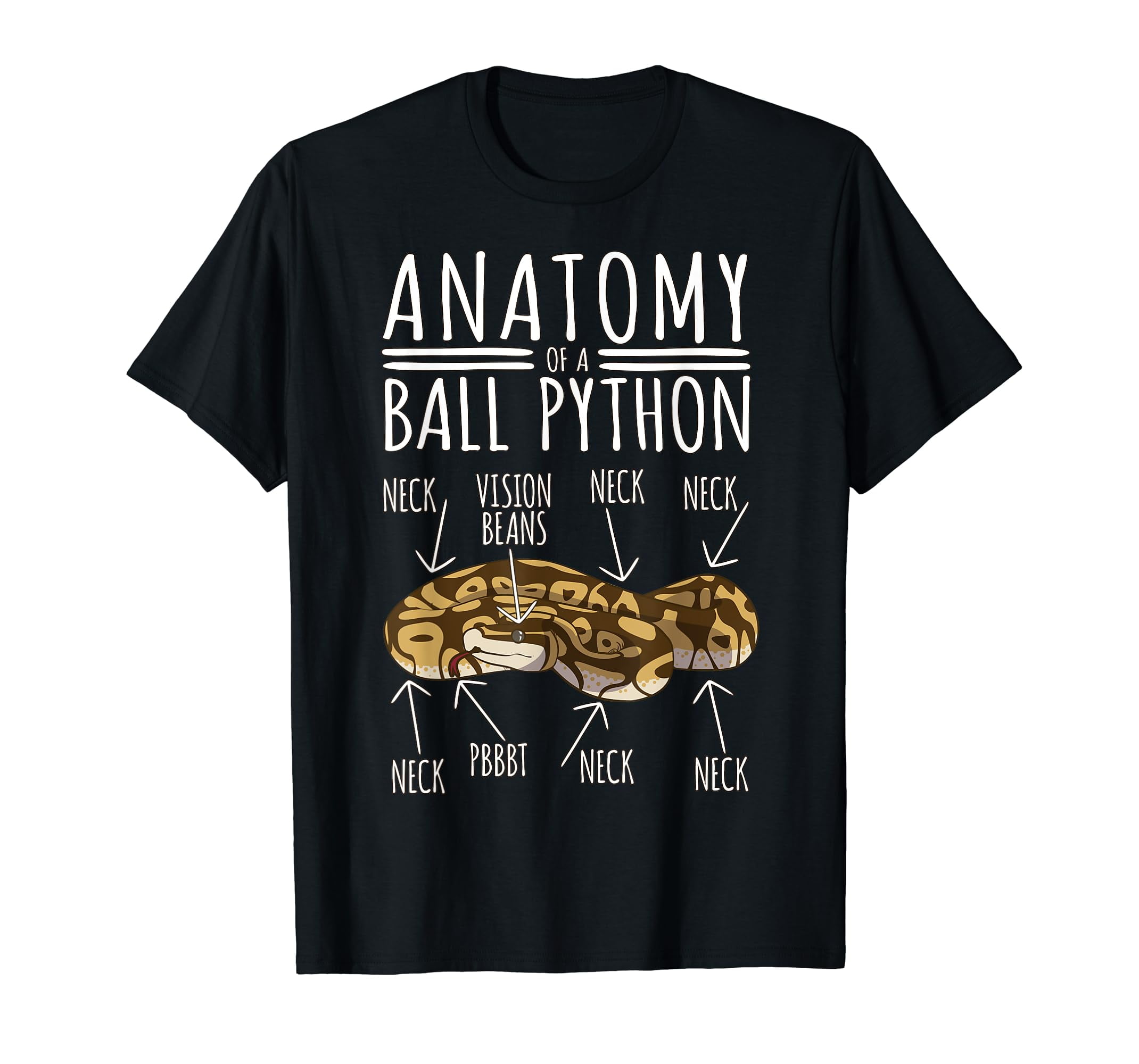 Python Snake Owner - Anatomy Of A Ball Python T-Shirt - Walmart.com