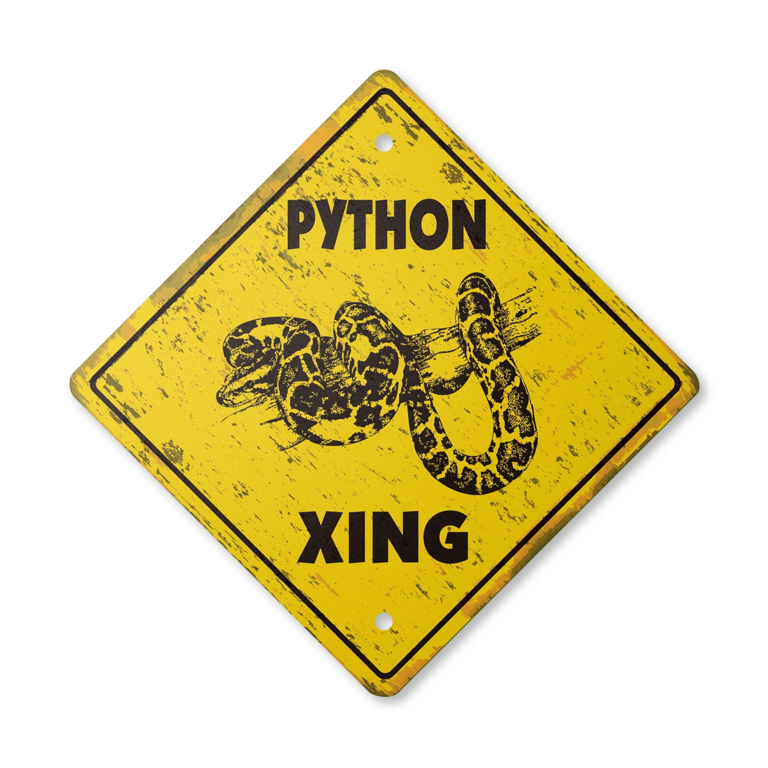 Python Vintage Crossing Sign Zone Xing | Indoor/Outdoor Plastic | 14 ...