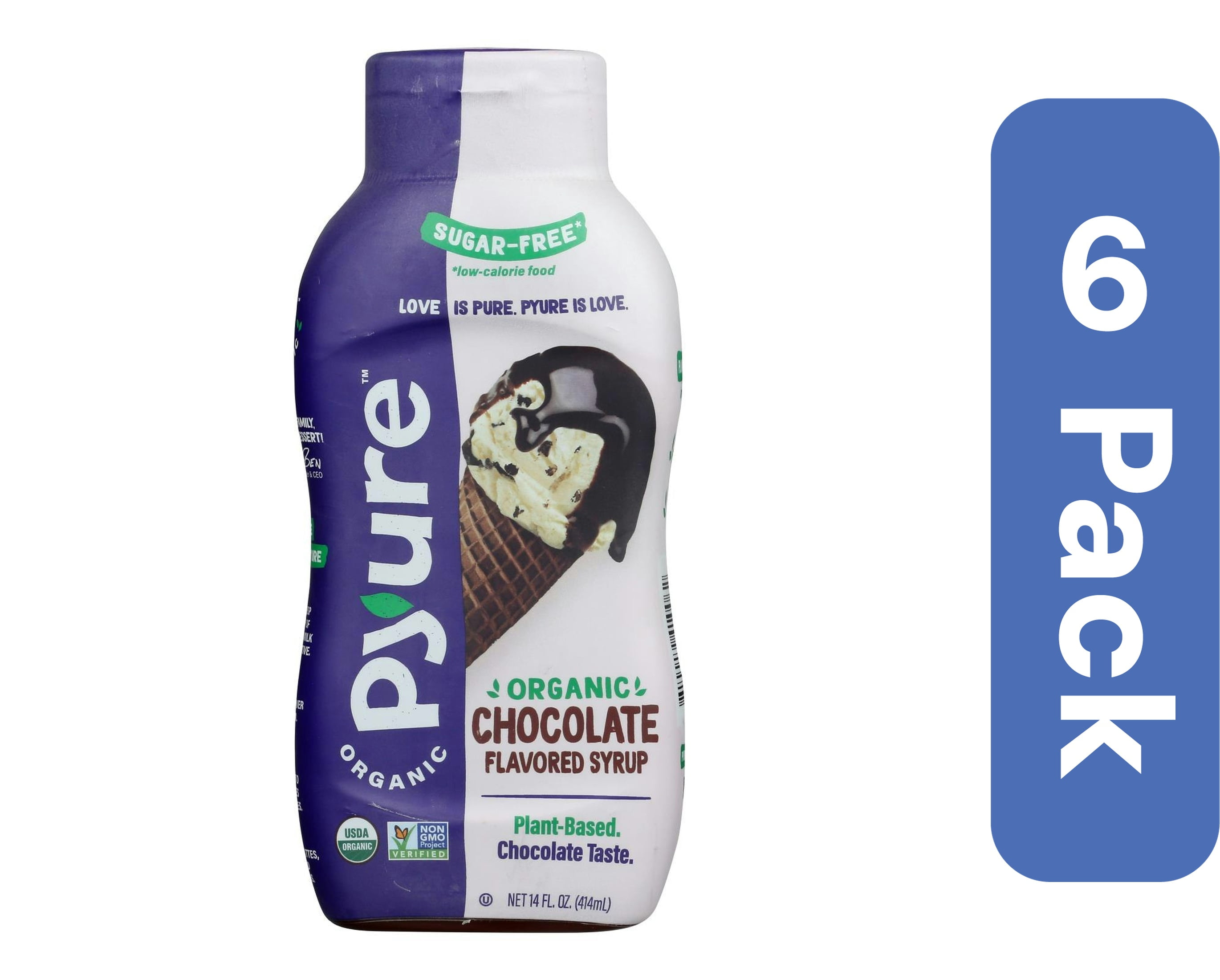 Pyure Sugar-Free Chocolate Syrup 14 fl oz (Pack of 6) - Walmart.com