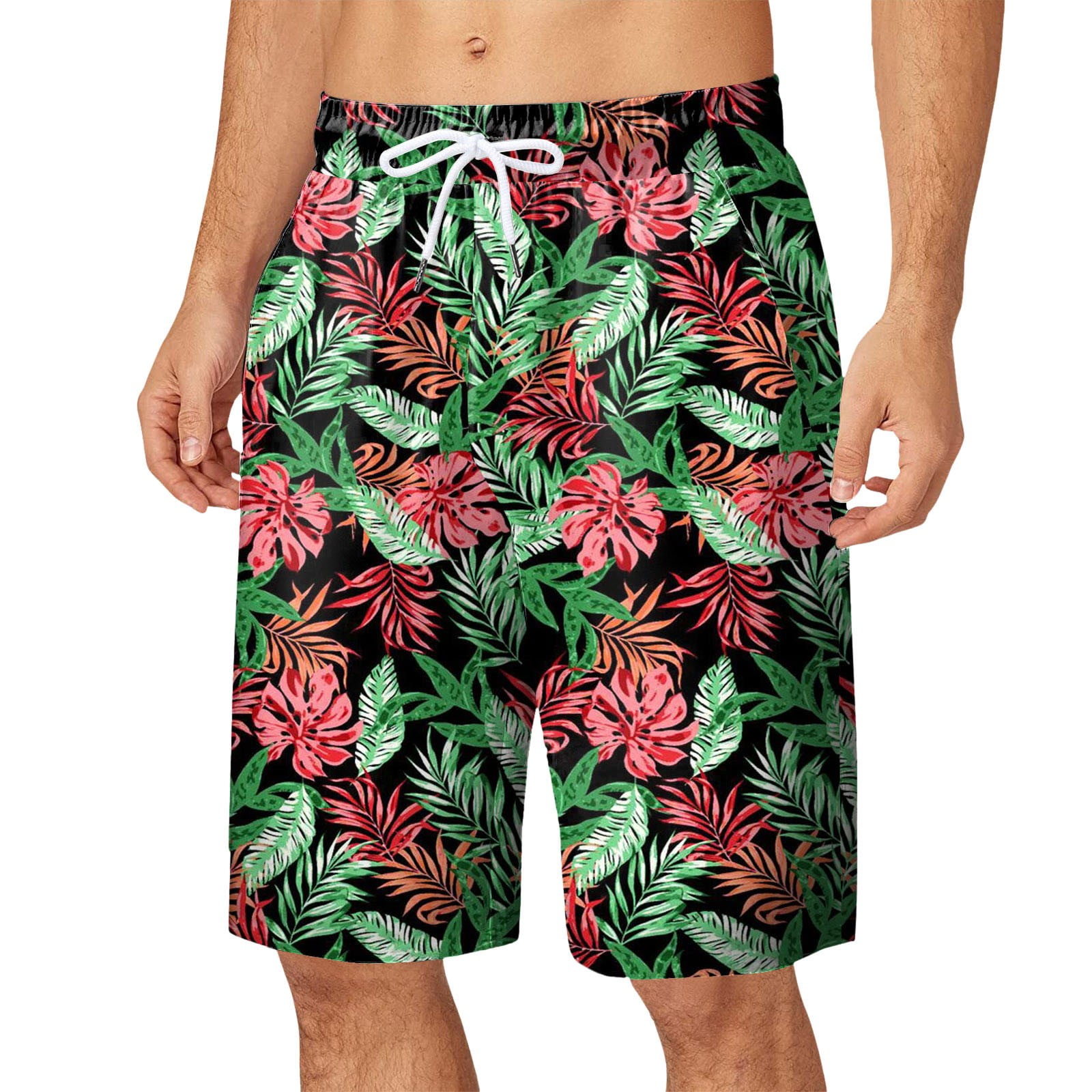 Pzocapte 4 of July Board Shorts Men's Men's Swim Shorts Men Tropical ...