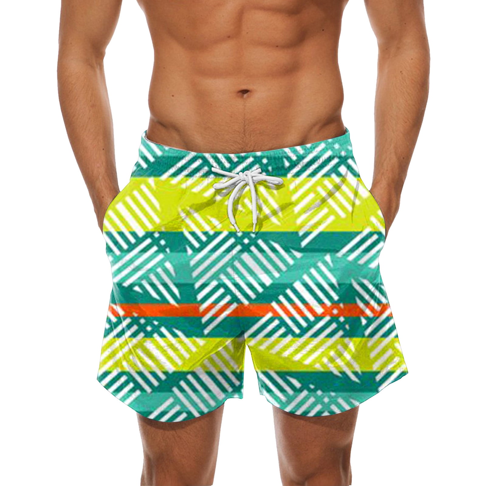 Pzocapte 4 Th Of July Men Swimming Trunks Outfits Mens Boardshorts Funny Relaxed Fit Tie Mid