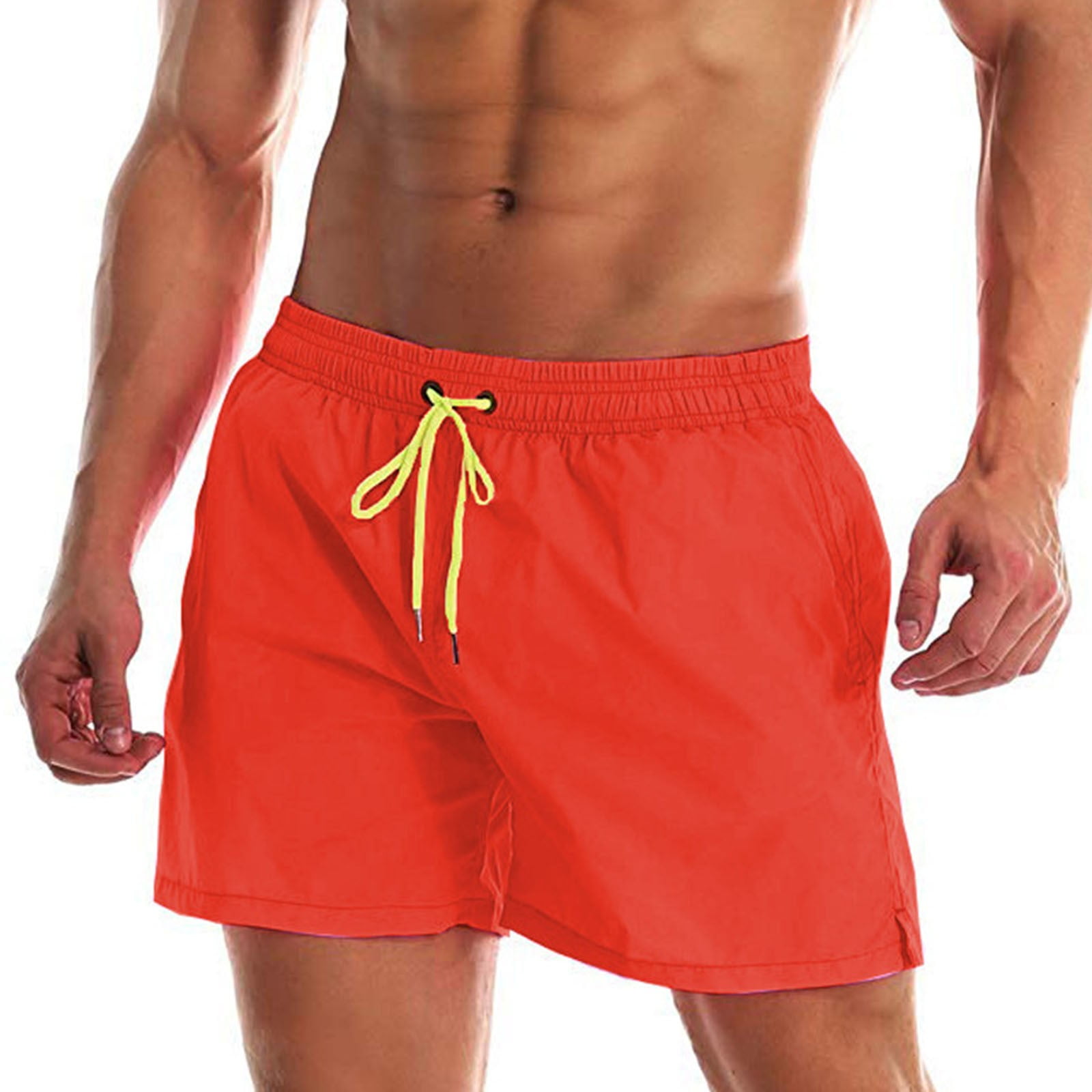 Pzocapte 4Th of July Swimming Trunks Casual Mens Swim Shorts Neon Solid ...