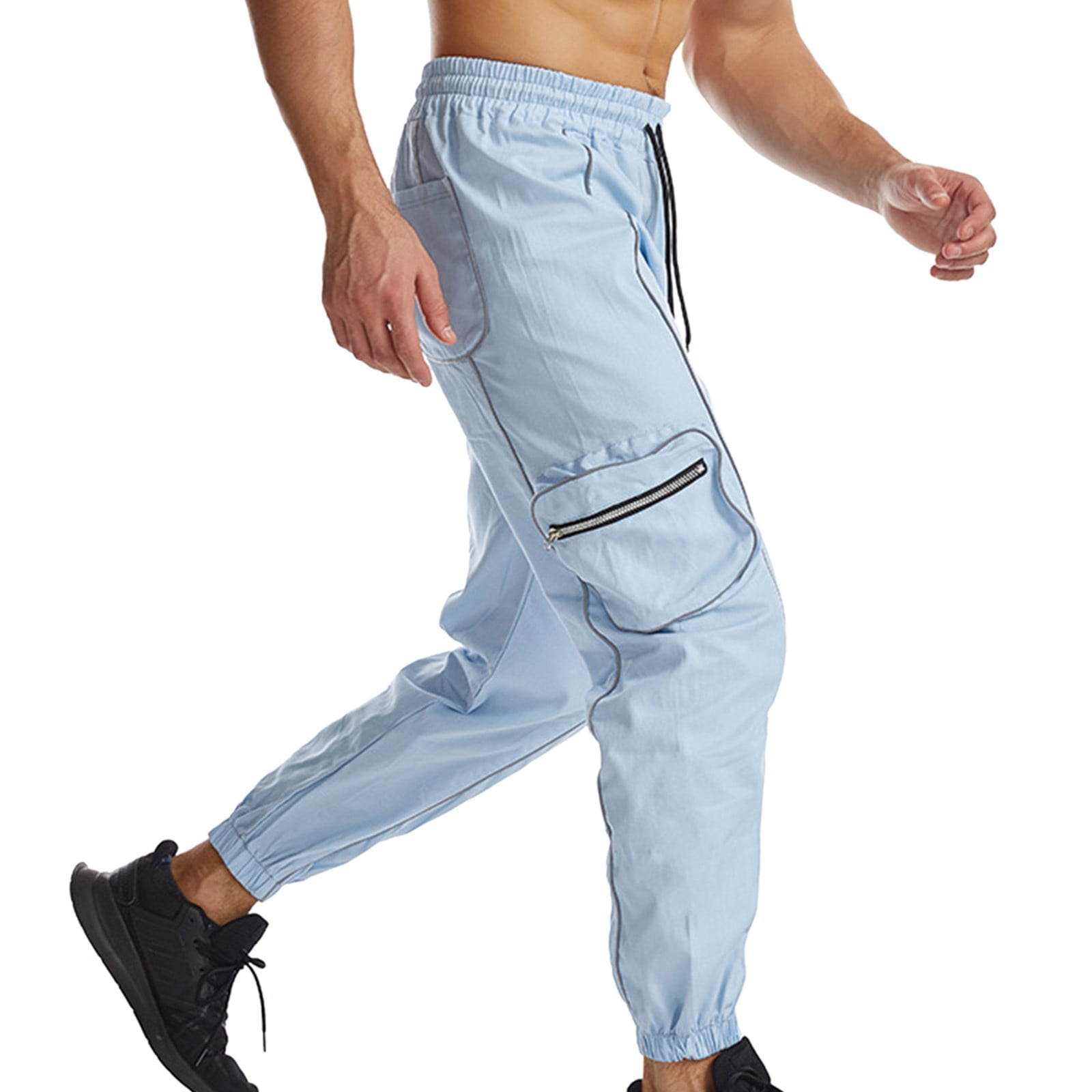 Pzocapte Black Cargo Pants Men Pants Cargo Pants Mens Black Pants ...