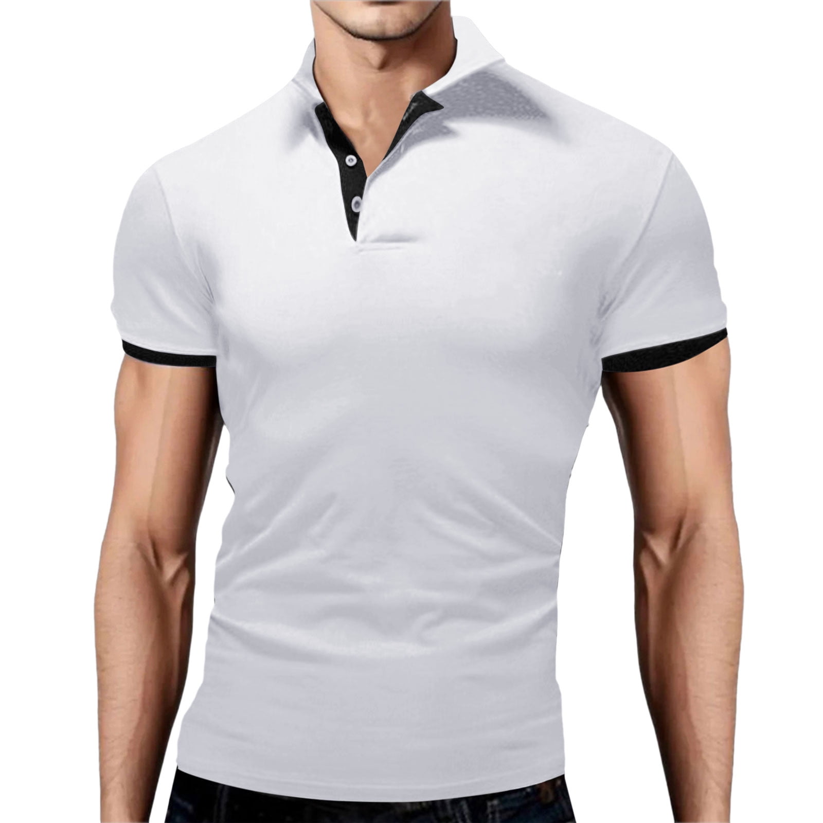 Pzocapte Black Shirt Men Black Polo Shirts for Men Black Shirt Men Polo ...