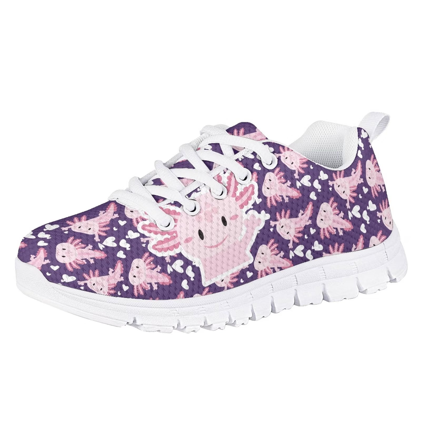 Pzuqiu Axolotl Print Kids Tennis Shoes Girls Size 1 Lightweight ...