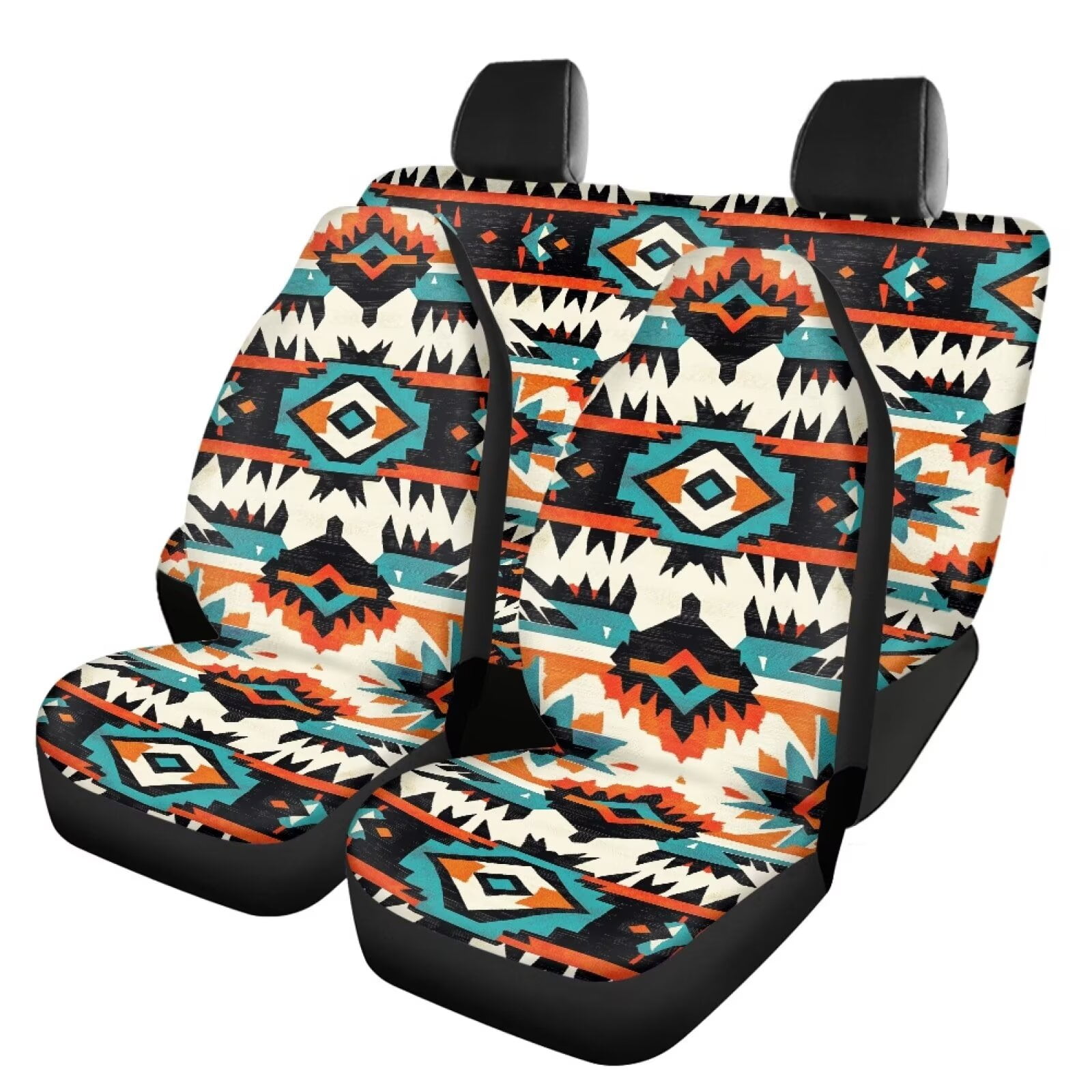 Pzuqiu Aztec Pattern Car Seat Covers Set Breathable Automotive Interior ...