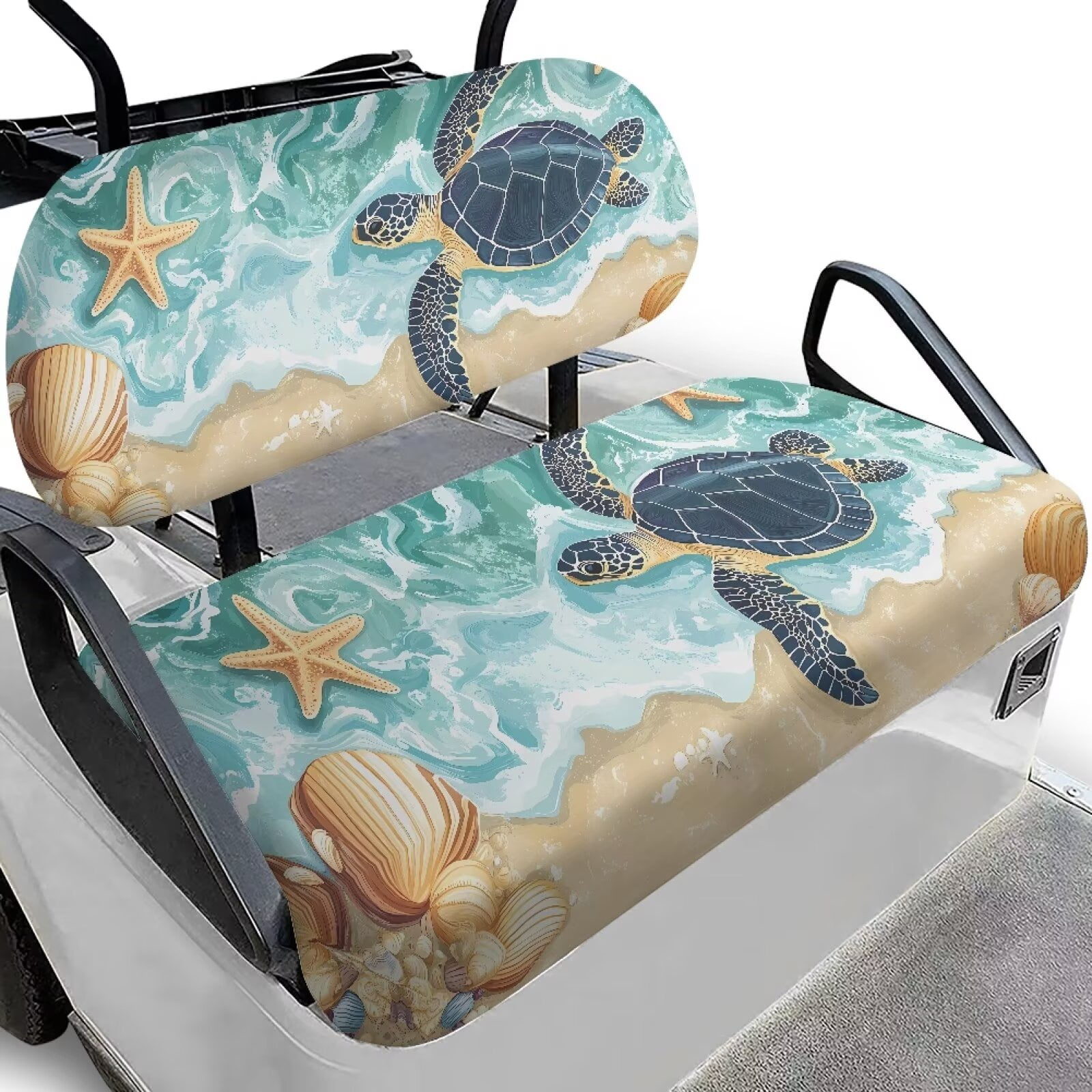 Pzuqiu Beach Turtle Golf Cart Seat Cover Lightweight Golf Cart Front ...