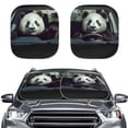 Pzuqiu Car Sun Shade withDriving Pandas Theme, 2 Piece Windshield Cover ...