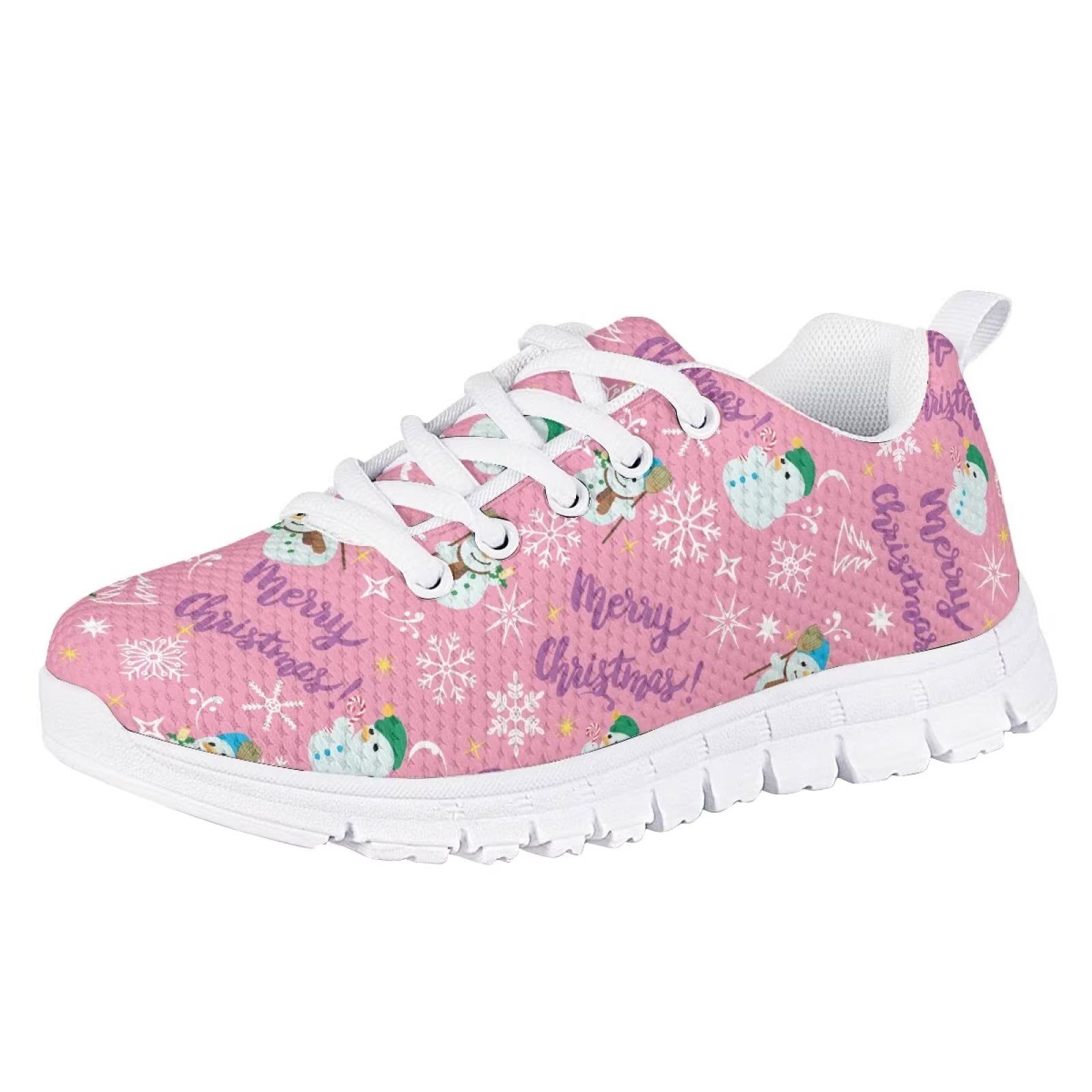 Pzuqiu Christmas Girls Shoes Size 5 Lace Up Running Sneakers Kids ...