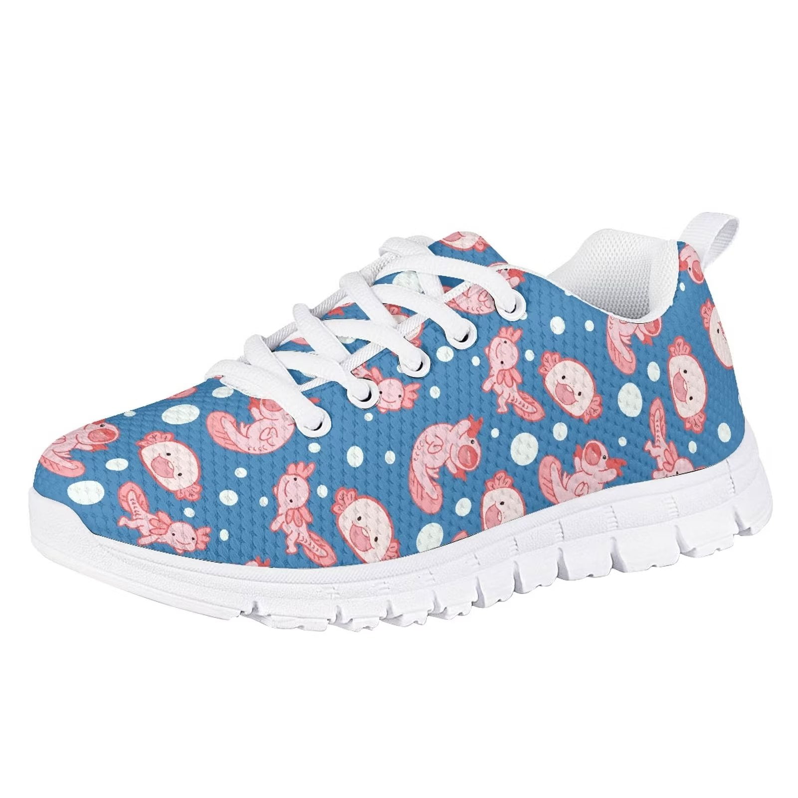 Pzuqiu Cute Axolotl Girls Sneakers Size 1 Big Kid Bubble Boys Tennis ...