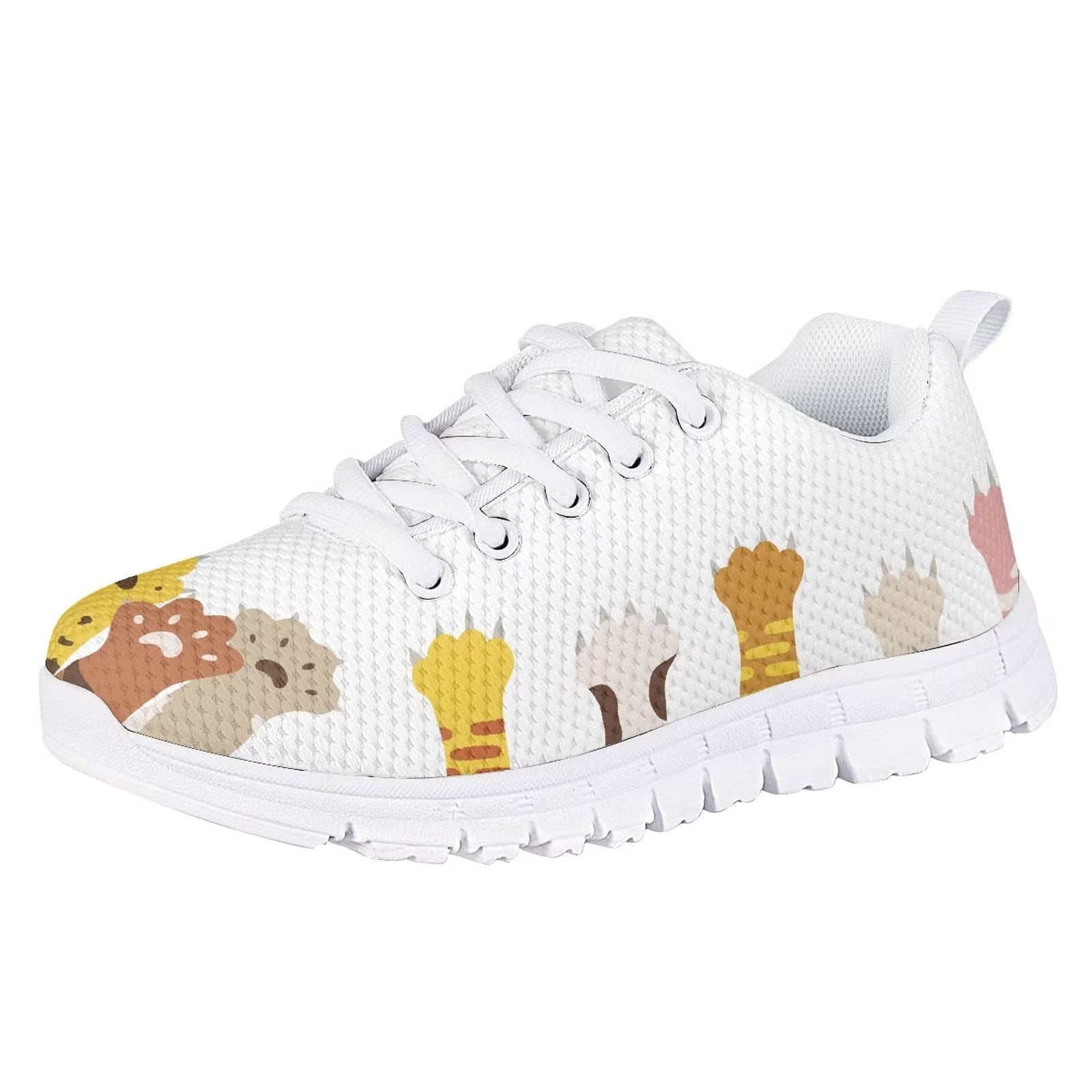 Pzuqiu Cute Dog Paw Girls Tennis Shoes Size 11 Little Kid Lace Up ...