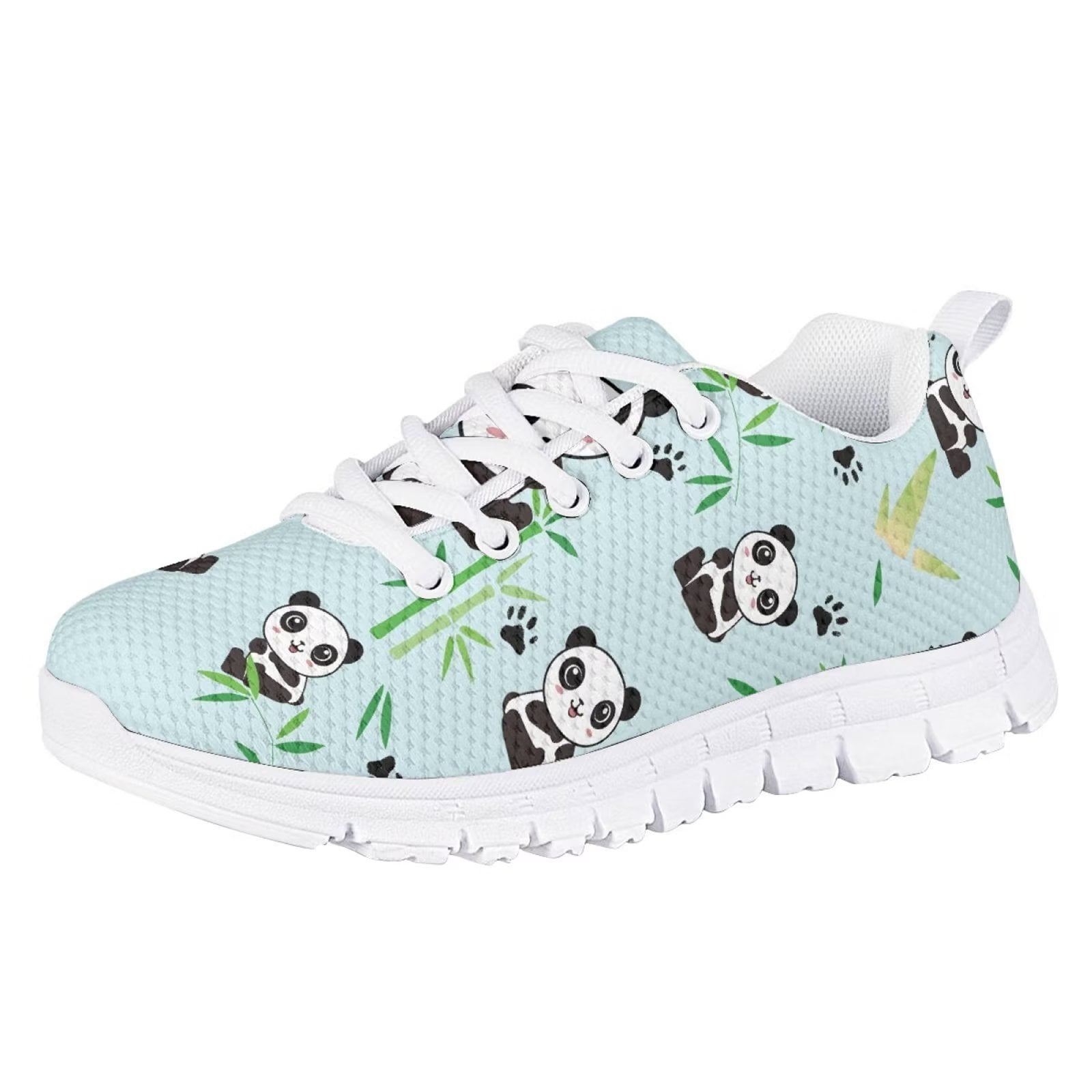 Pzuqiu Cute Panda Girls Tennis Shoes Size 13 Little Kid Bamboo Lace Up ...