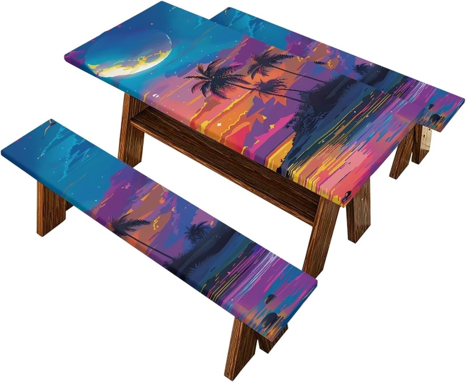 Pzuqiu Fall Maple Leaf Stain Resistant Camping Picnic Table Cover with ...