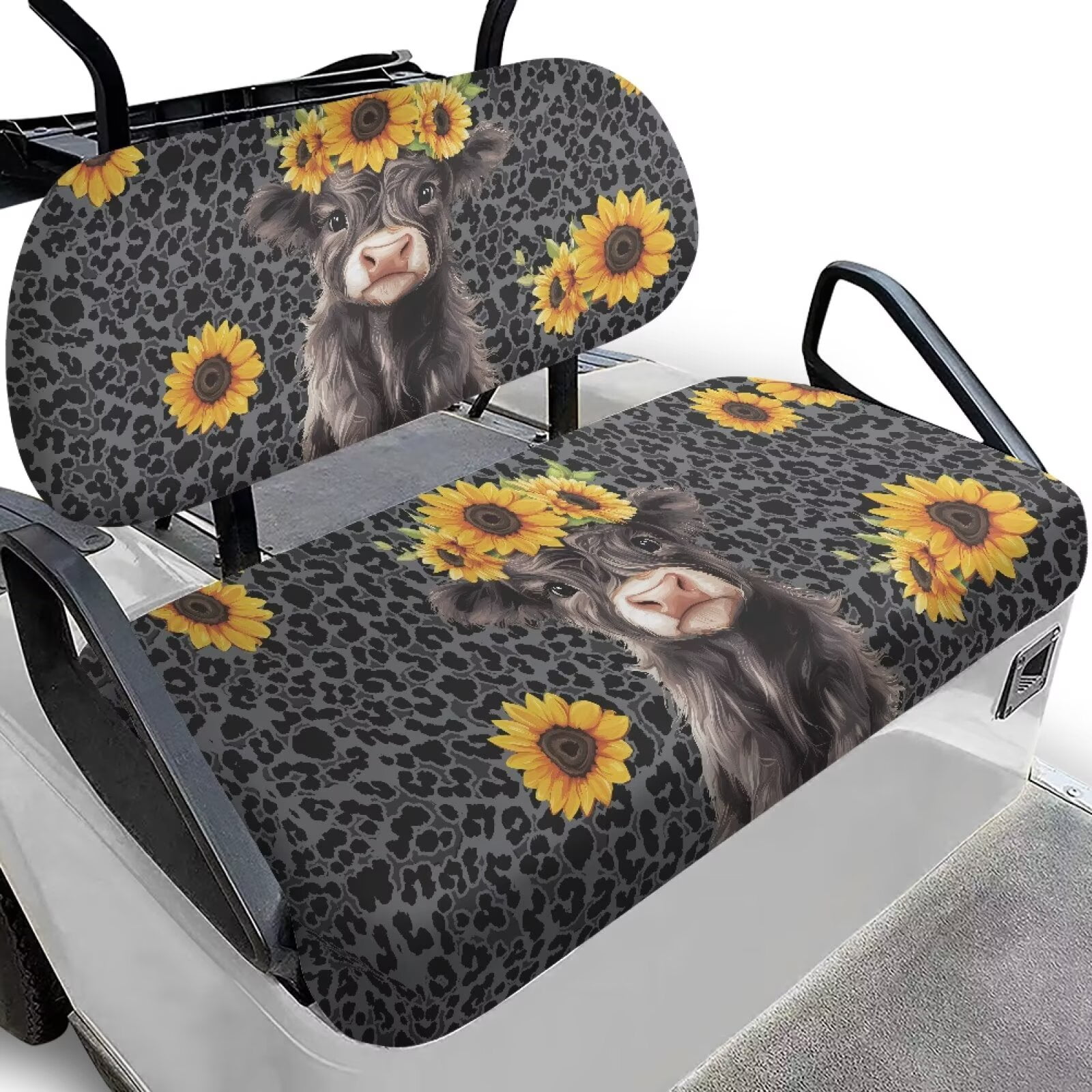Pzuqiu Highland Cow Golf Cart Seat Covers 2 Pack Lightweight Easy ...