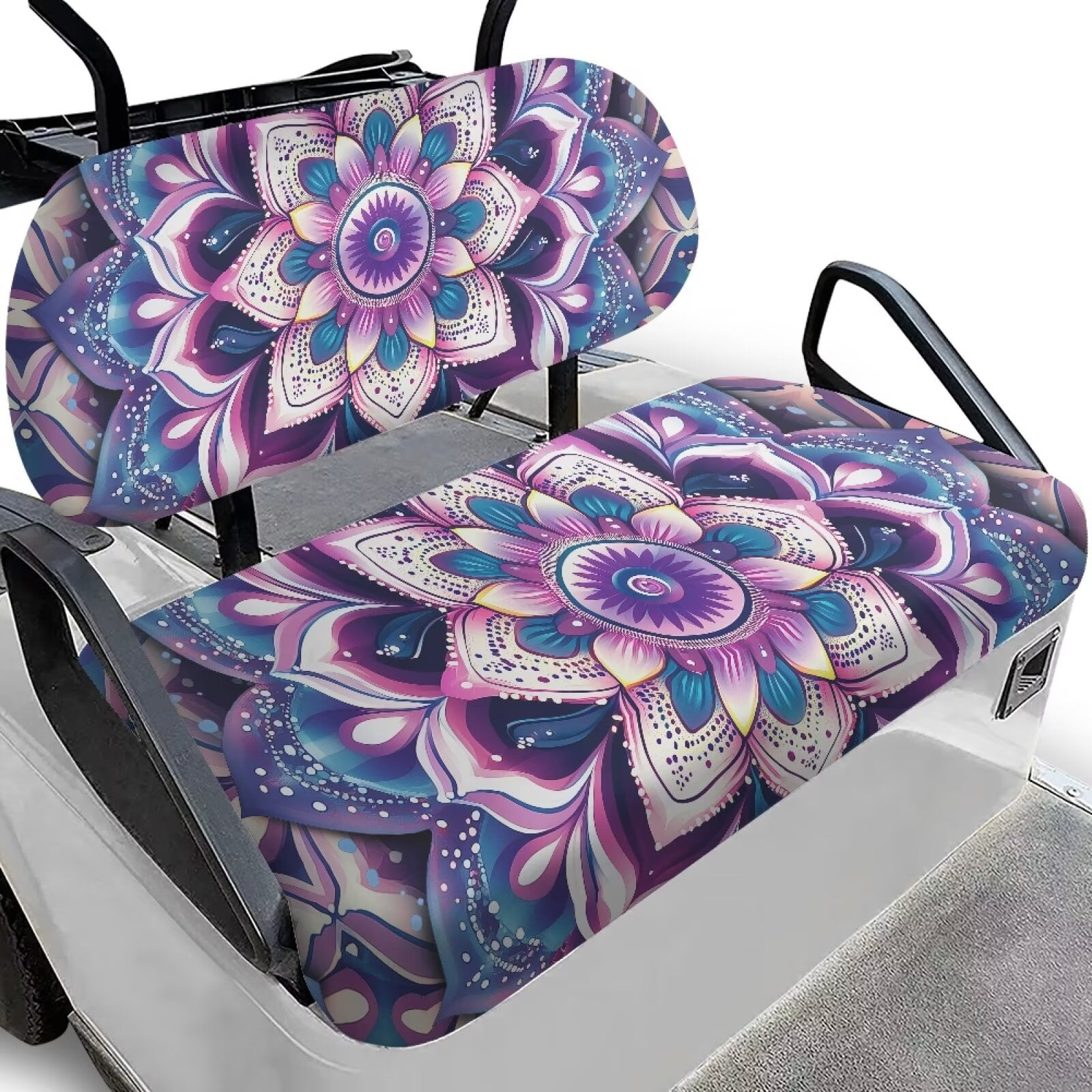 Pzuqiu Mandala Flower Golf Seat Covers for Cart Stretchable Golf Cart ...