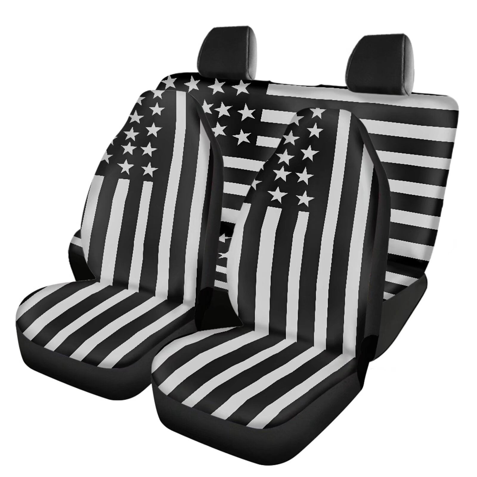Pzuqiu Police American Flag Car Seat Covers Set Full Set Universal Seat ...