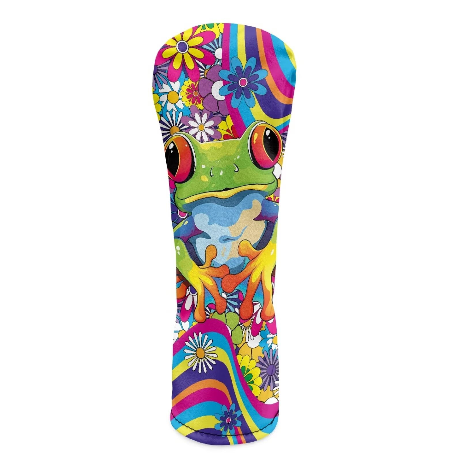 Pzuqiu Tree Frogs Golf Driver Head Covers Hippie Flower Golf Club ...