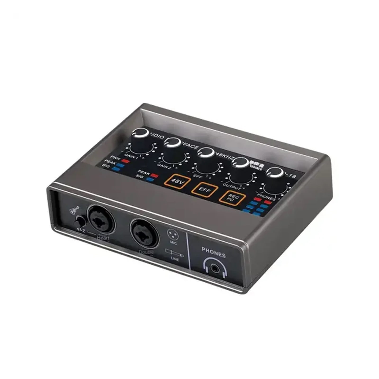 Q-16 Interface Sound Card 16-bit/48KHz Converter Electric Guitar Live ...