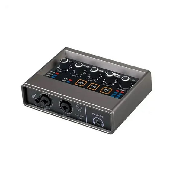 Q-16 Interface Sound Card 16-bit/48KHz Converter Electric Guitar Live ...