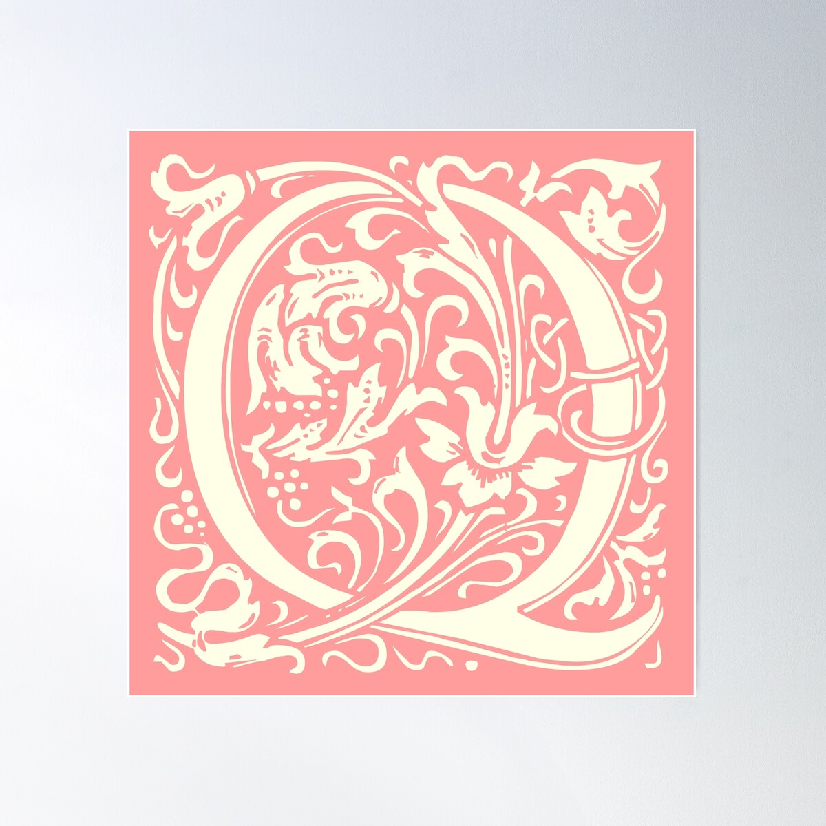 Q - Capital Letter. William Morris' Design Poster Wall Art, Modern Wall ...