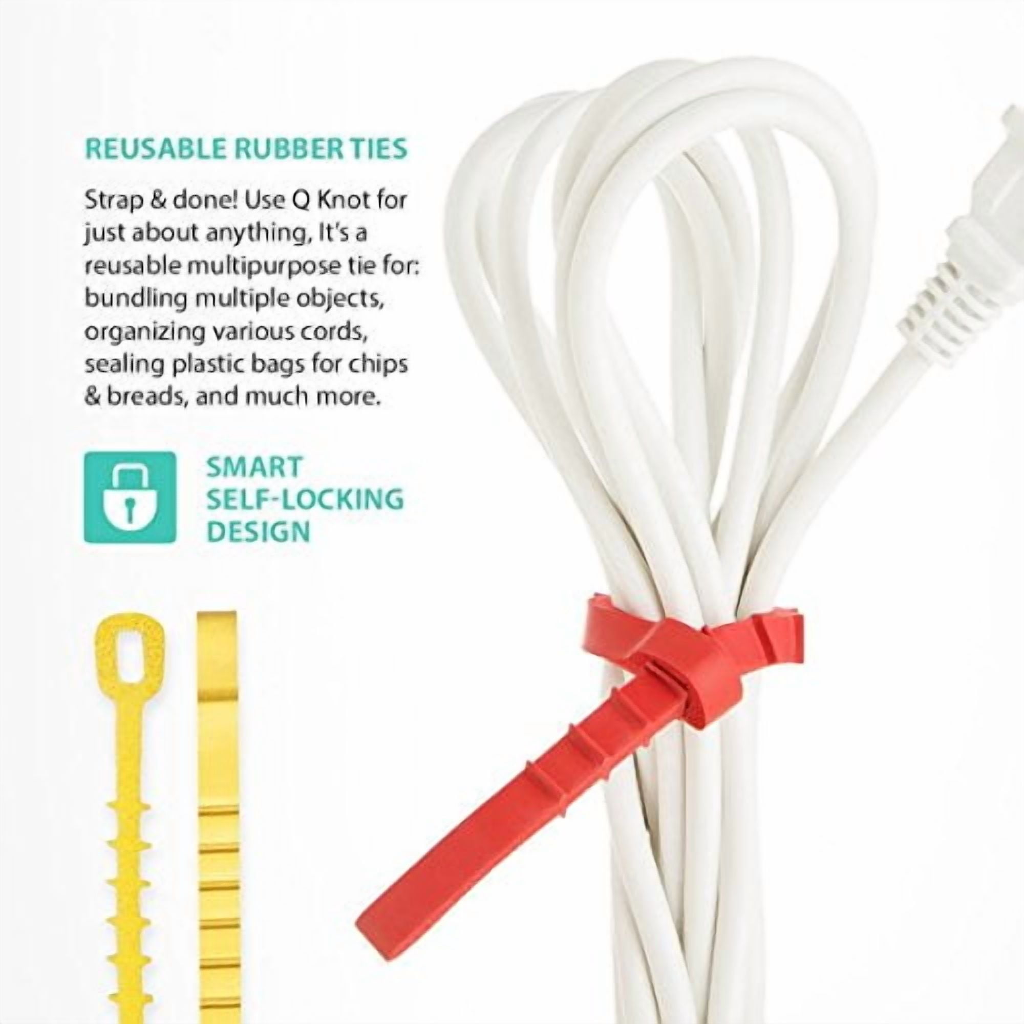 Q Knot Reusable Cable Tie, 50-Piece Pack - Walmart.com